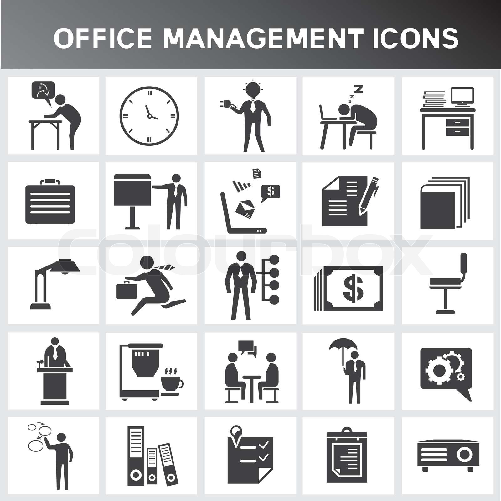 office management icons set | Stock vector | Colourbox