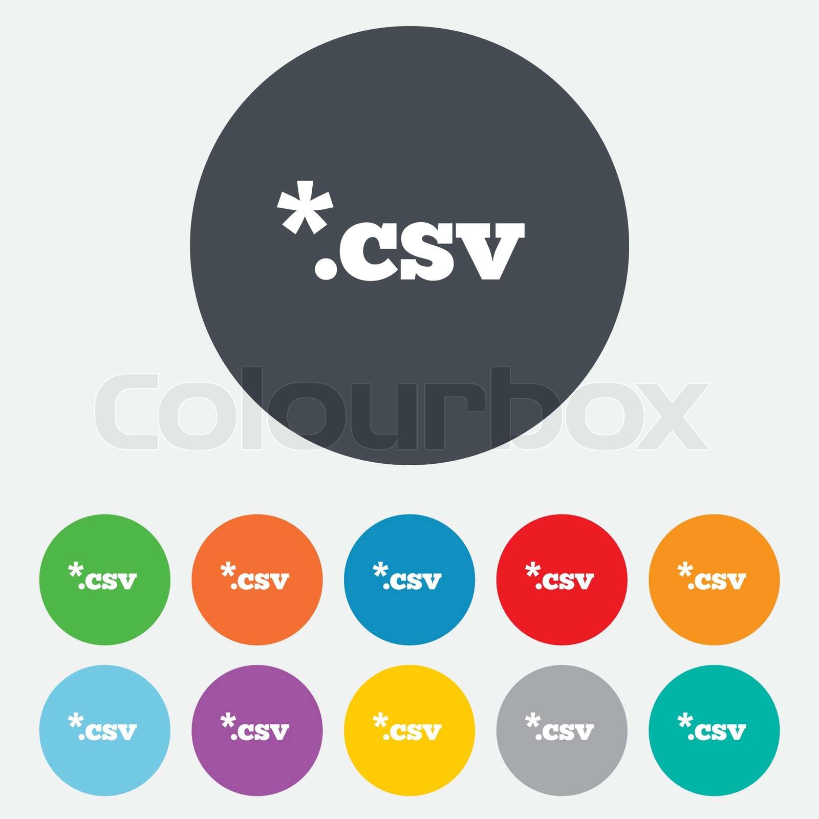 File document icon. Download CSV button. | Stock vector | Colourbox