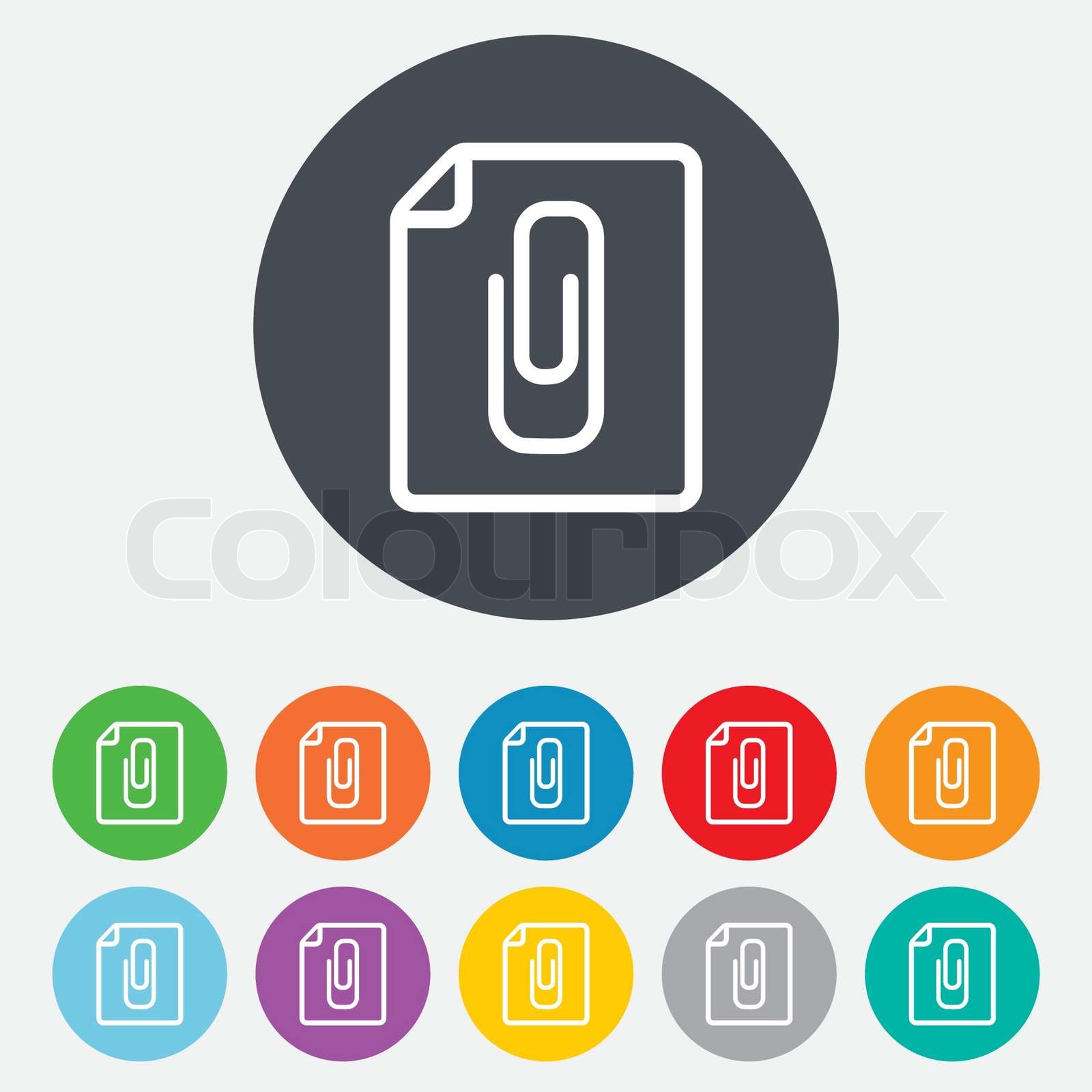 Datei-Anhang-Symbol. Büroklammer-Symbol. | Stock-Vektor | Colourbox