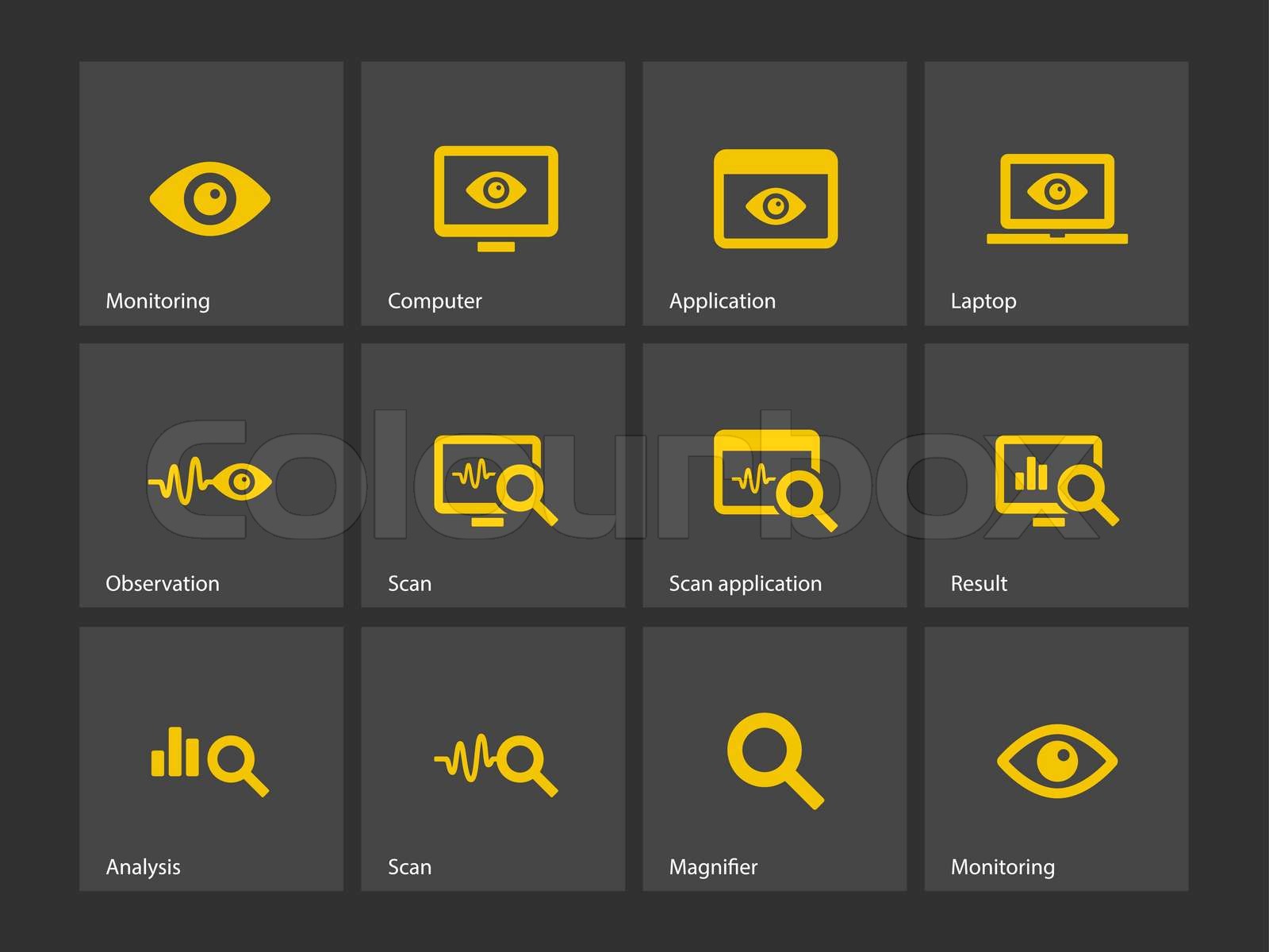 Monitoring icons. | Stock vector | Colourbox
