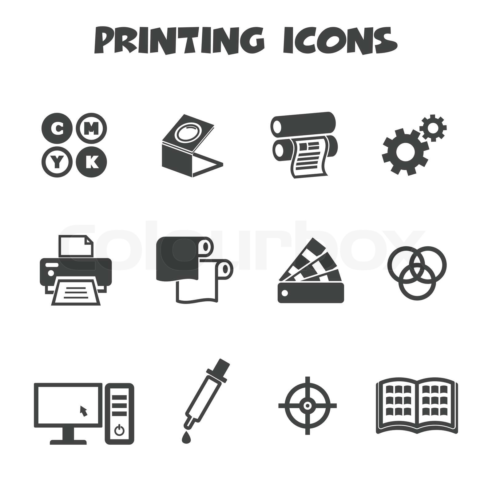 printing icons | Stock vector | Colourbox