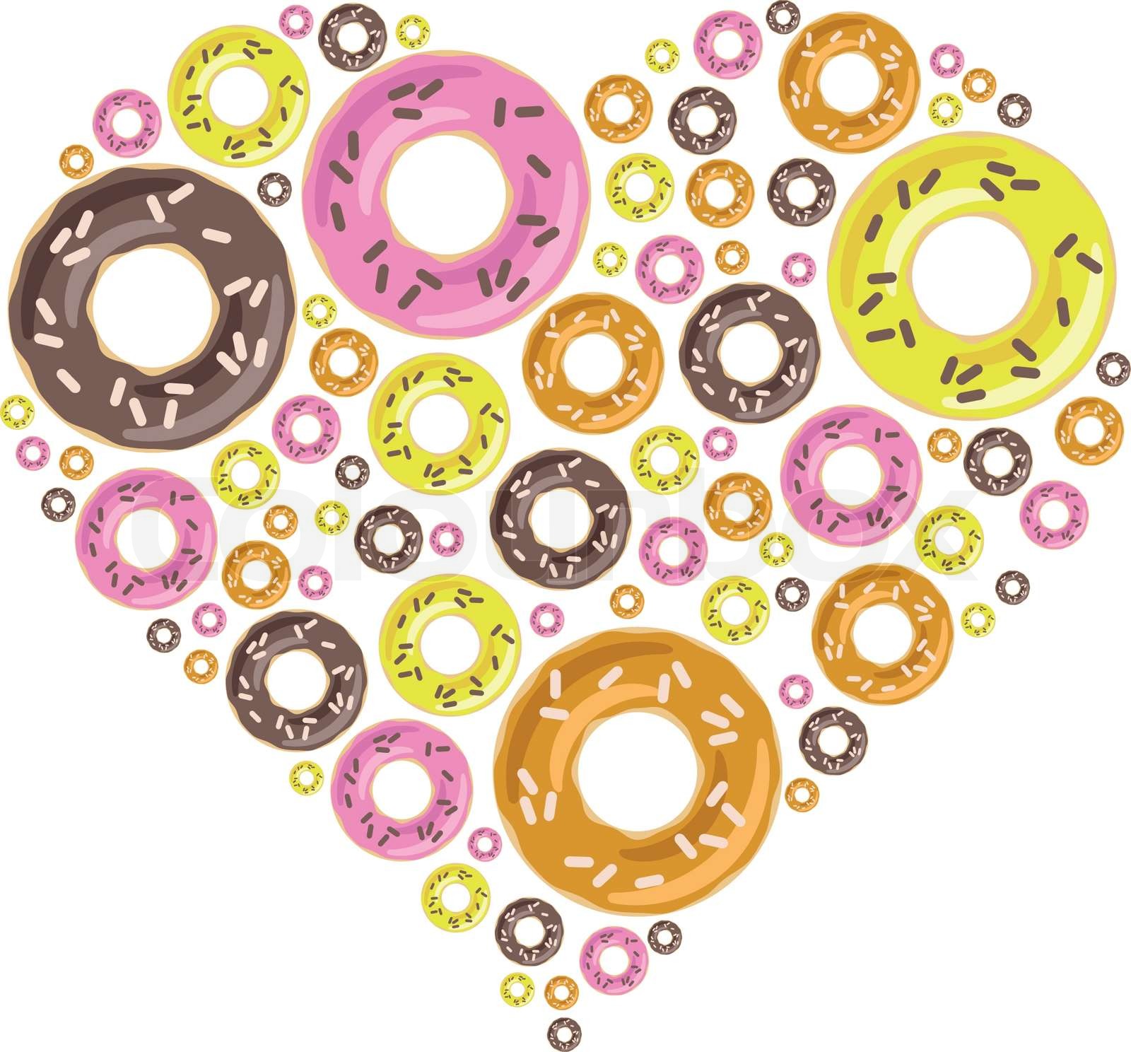 donuts in heart | Stock vector | Colourbox