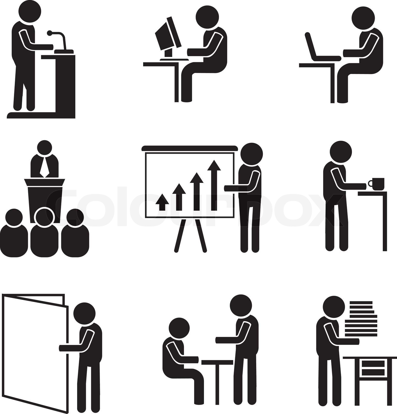 office and meeting icons | Stock vector | Colourbox