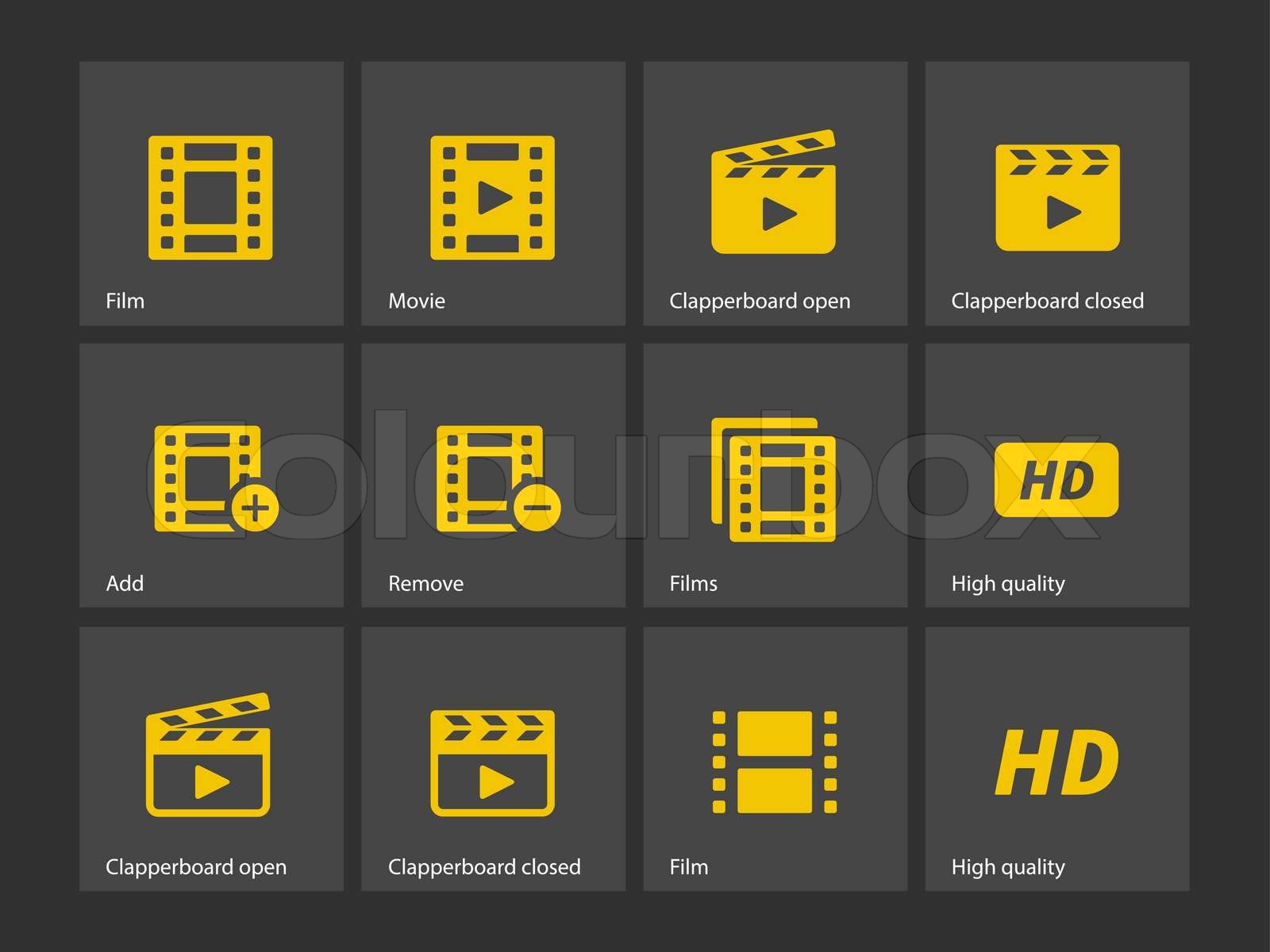 Video icons. | Stock vector | Colourbox