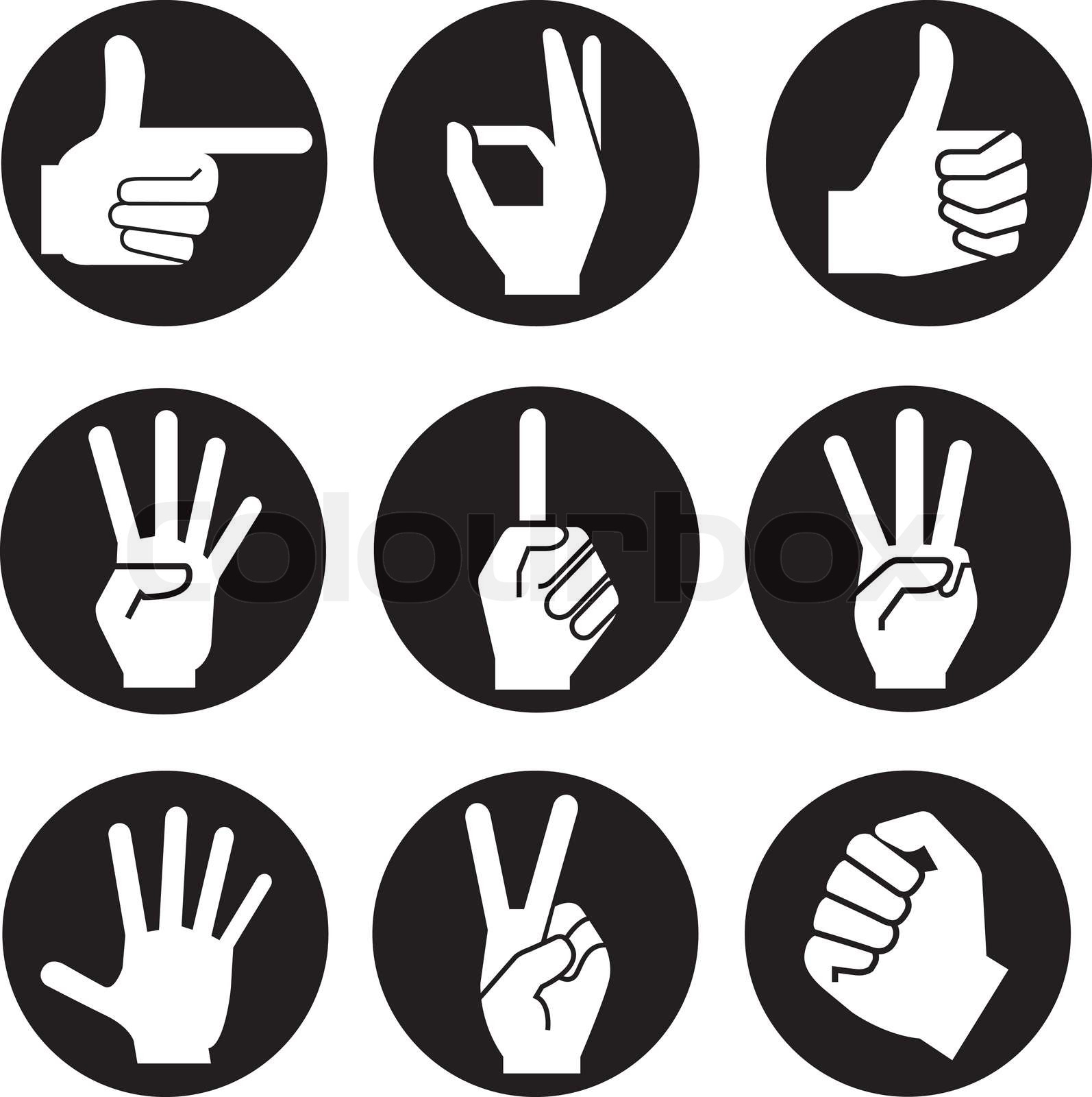 hand number sign buttons | Stock vector | Colourbox