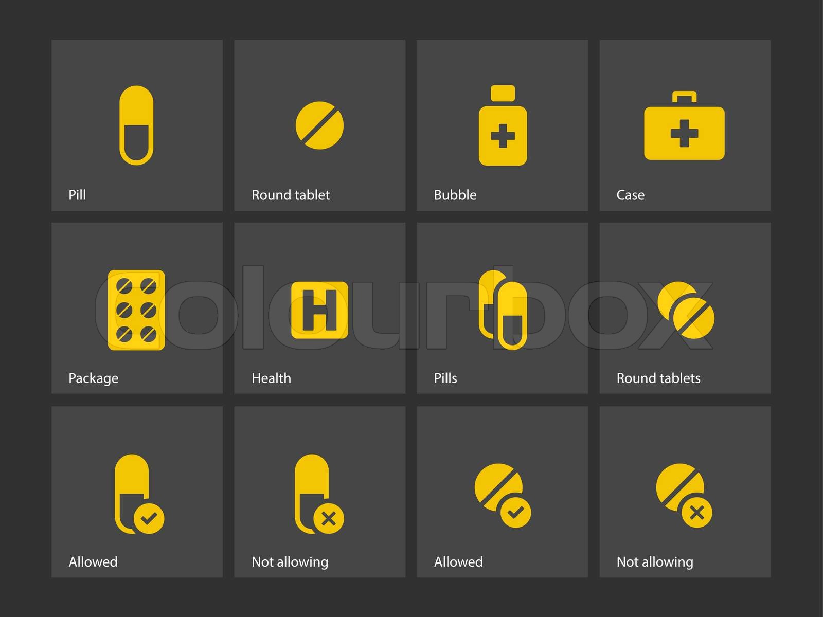 Pillen-Symbole. | Stock-Vektor | Colourbox