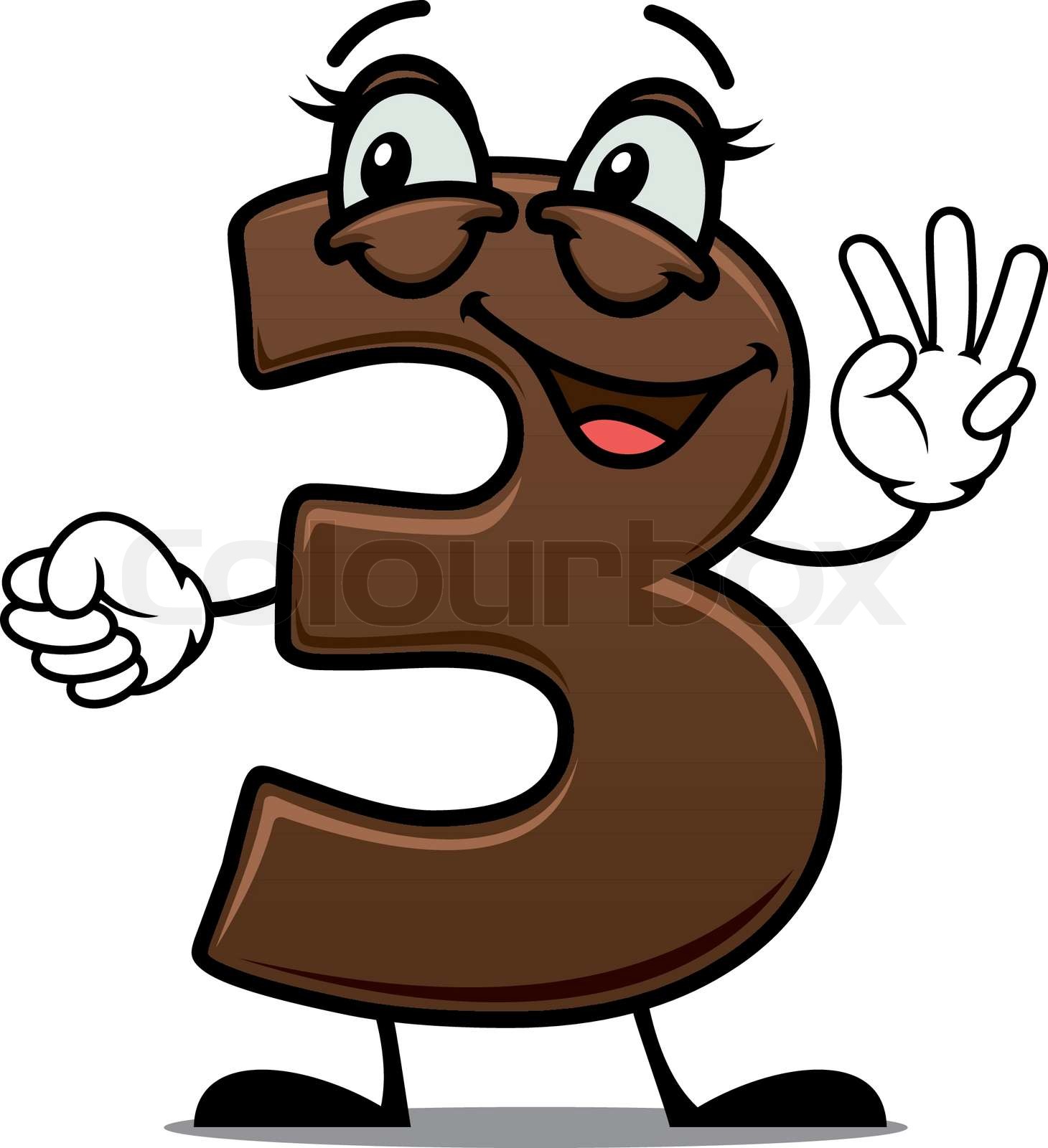 Cheerful cartoon number three | Stock vector | Colourbox