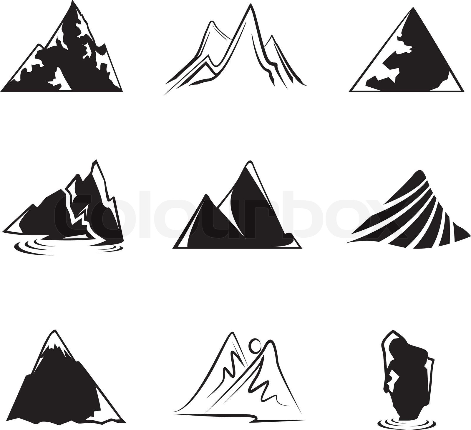 bjerg, silouet, høj | Stock vektor | Colourbox