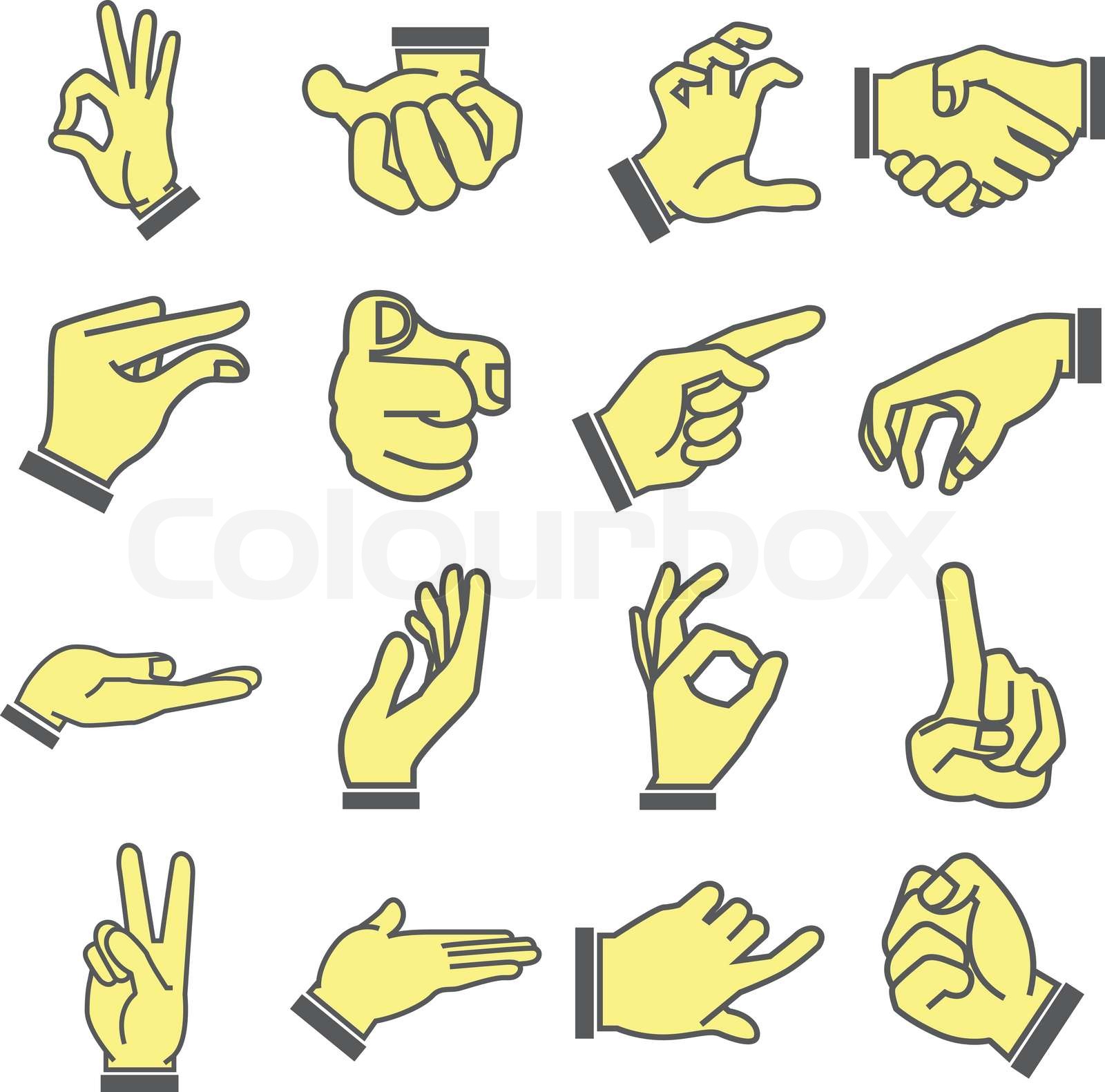 hand in different postures | Stock vector | Colourbox