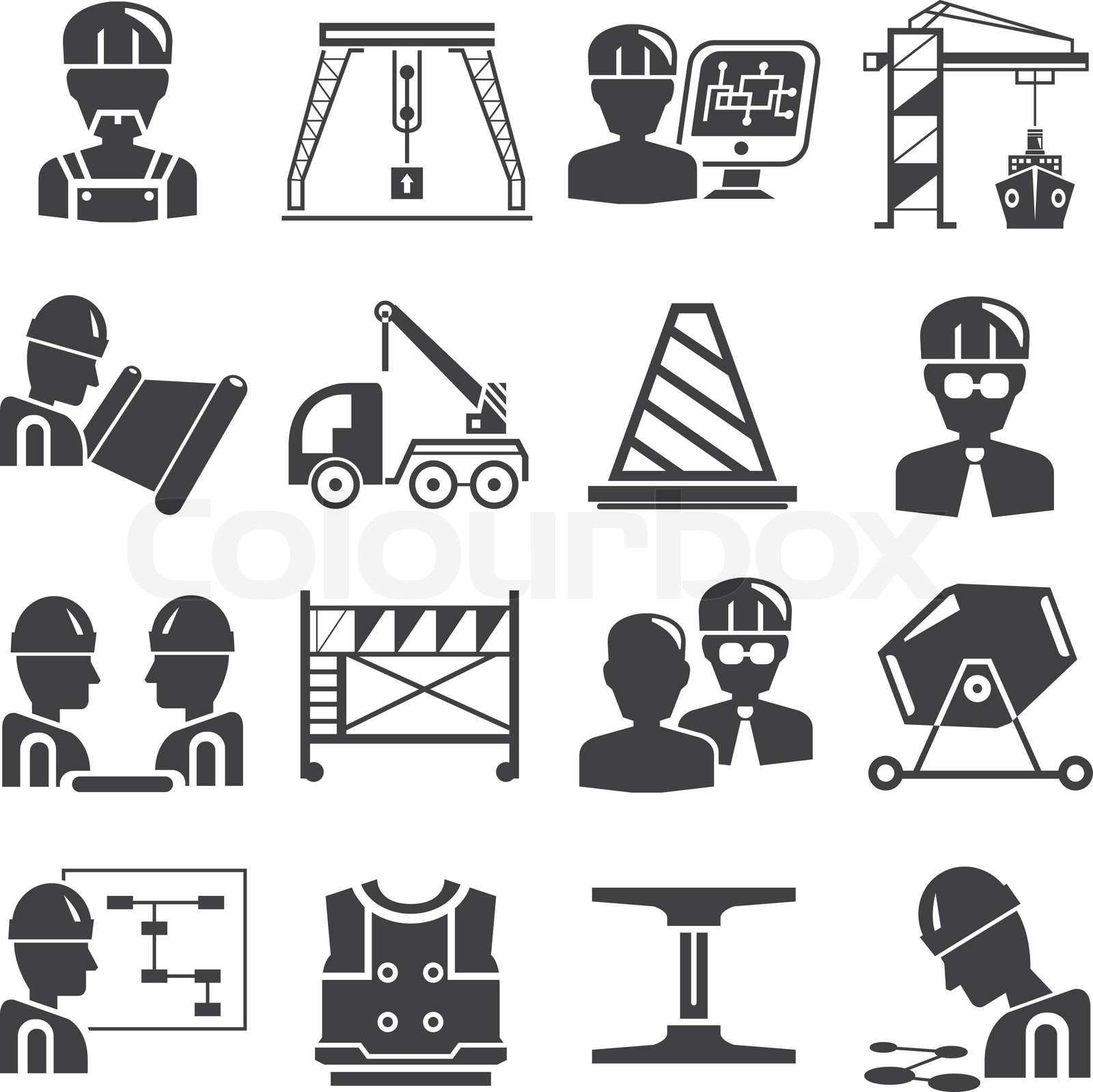 civil engineering and construction icons | Stock vector | Colourbox