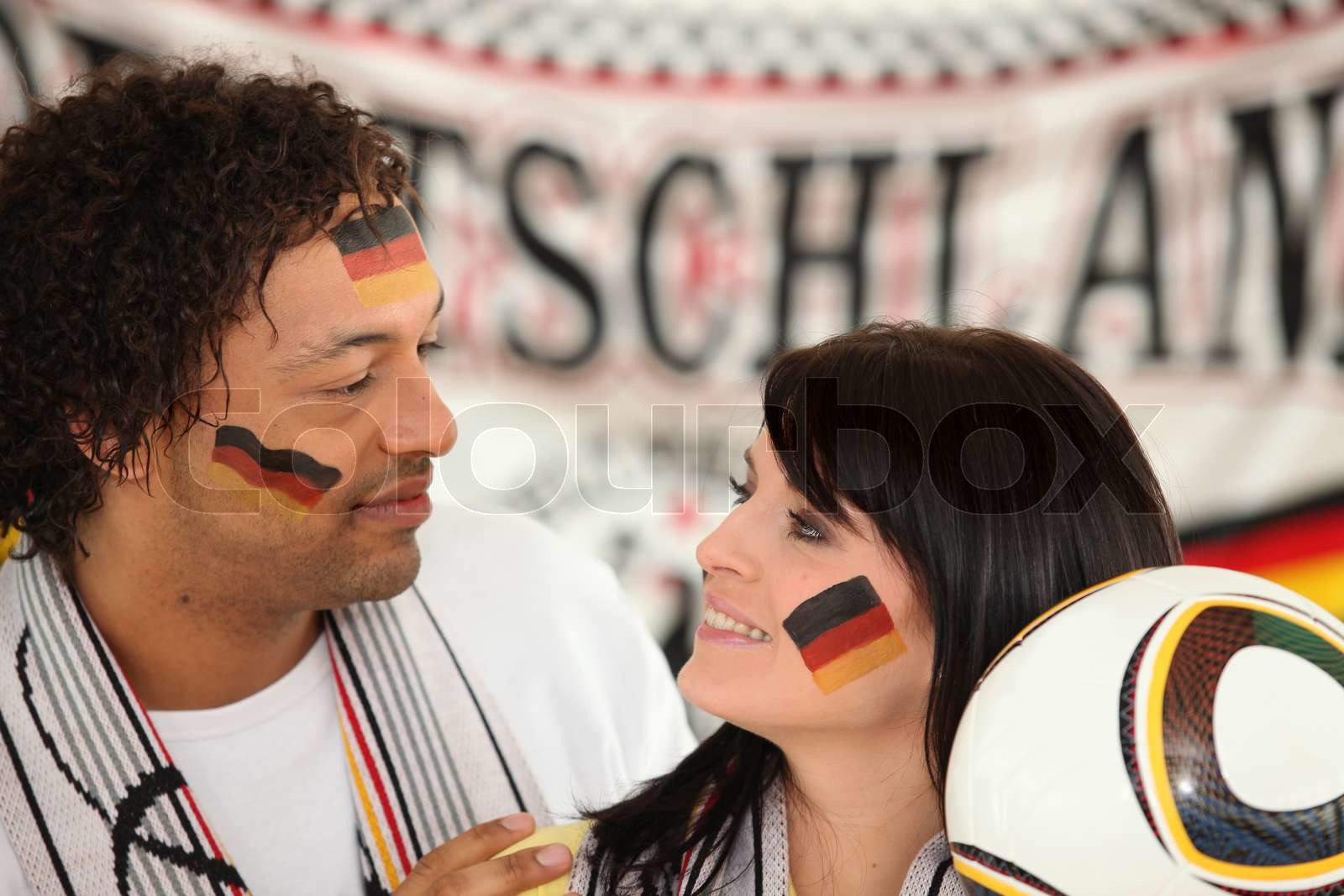 paar der deutschen Fußball-Fans | Stock Bild | Colourbox