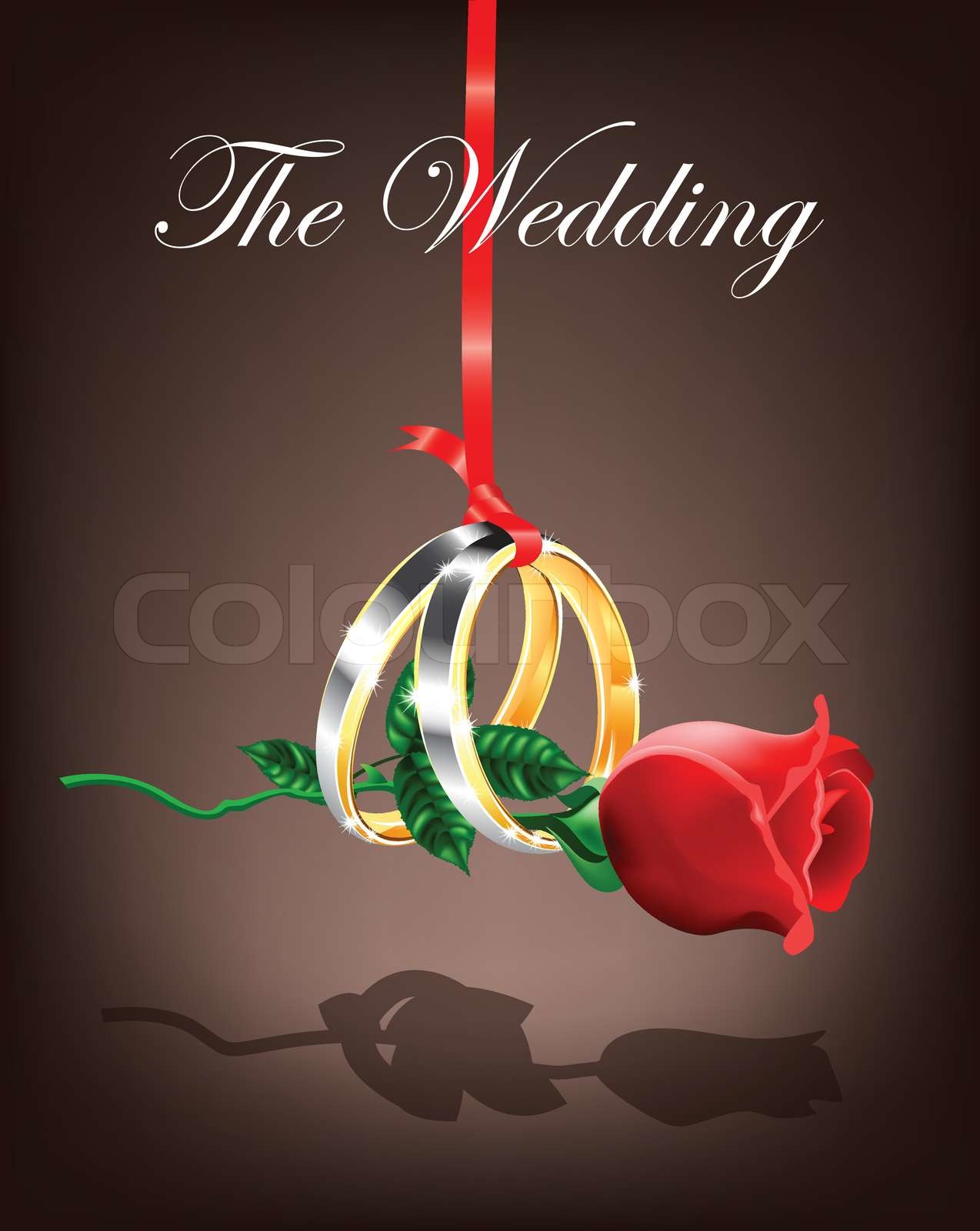 Wedding Rings with Rose Vector | Stock vector | Colourbox