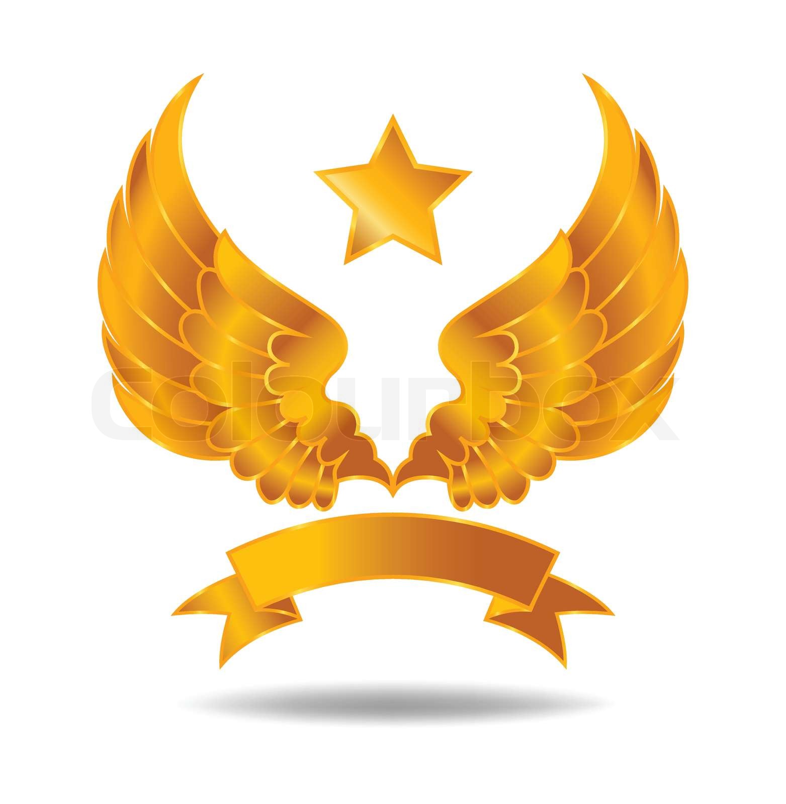 Gold Wings Symbol | Stock vector | Colourbox