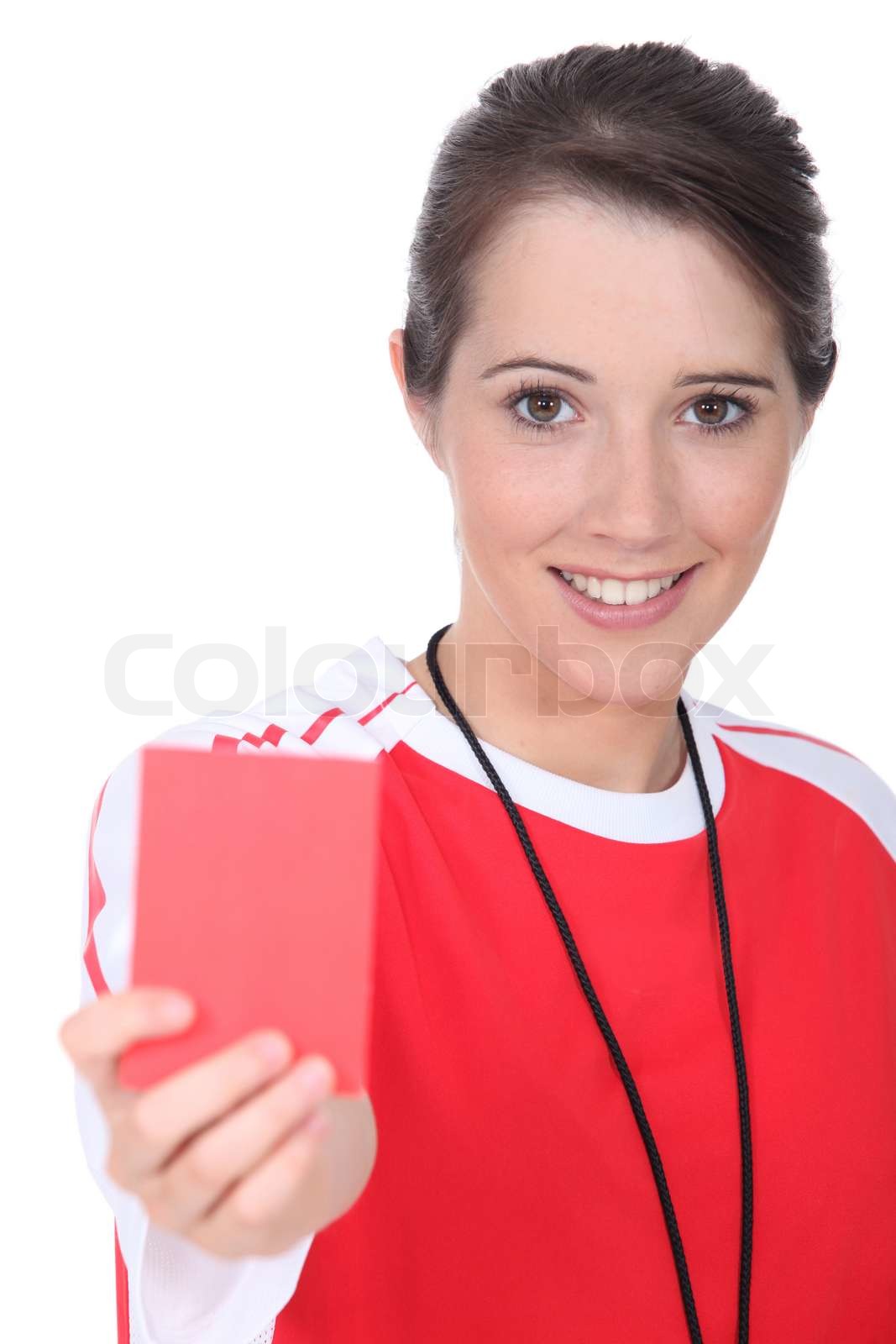 Female soccer referee | Stock image | Colourbox