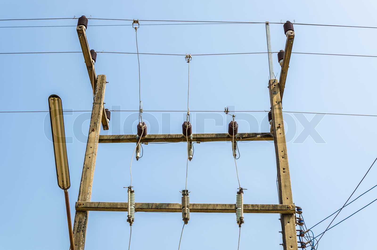 Electric post | Stock image | Colourbox