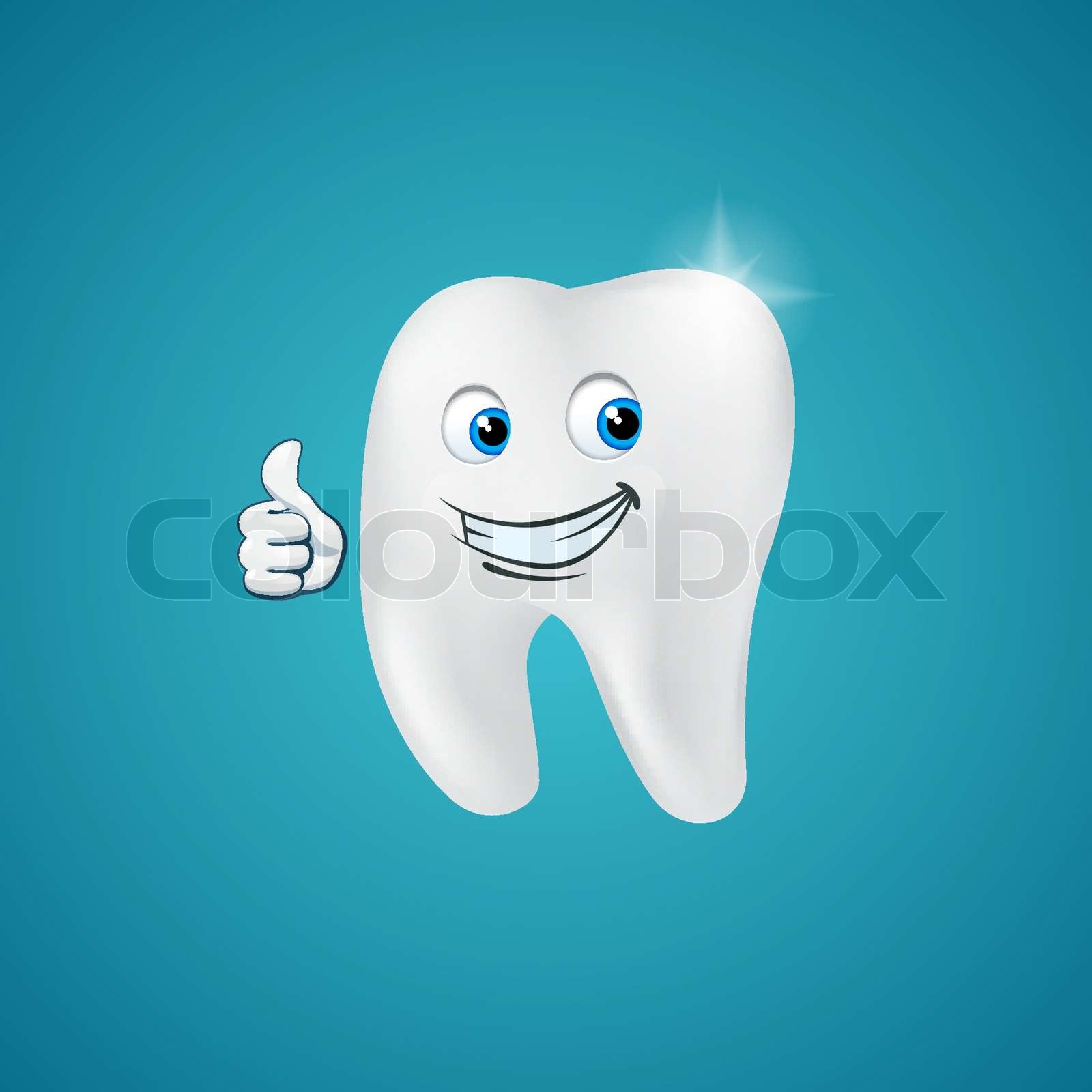 Animated hero happy human tooth | Stock vector | Colourbox