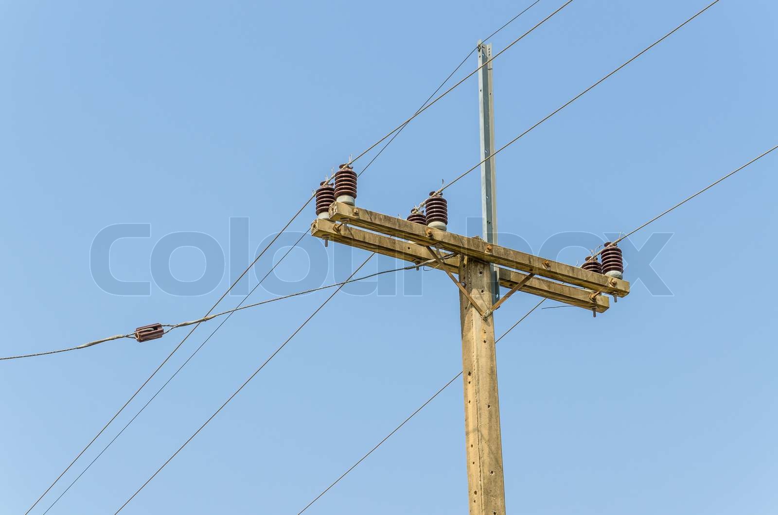 Electric post | Stock image | Colourbox