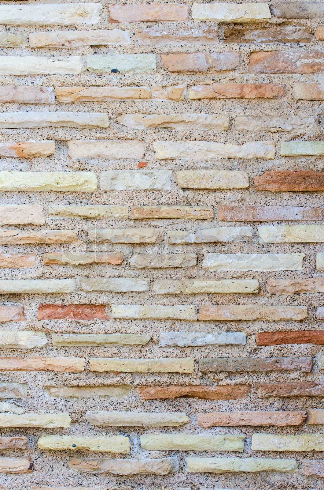 Very ancient brick wall built. | Stock image | Colourbox