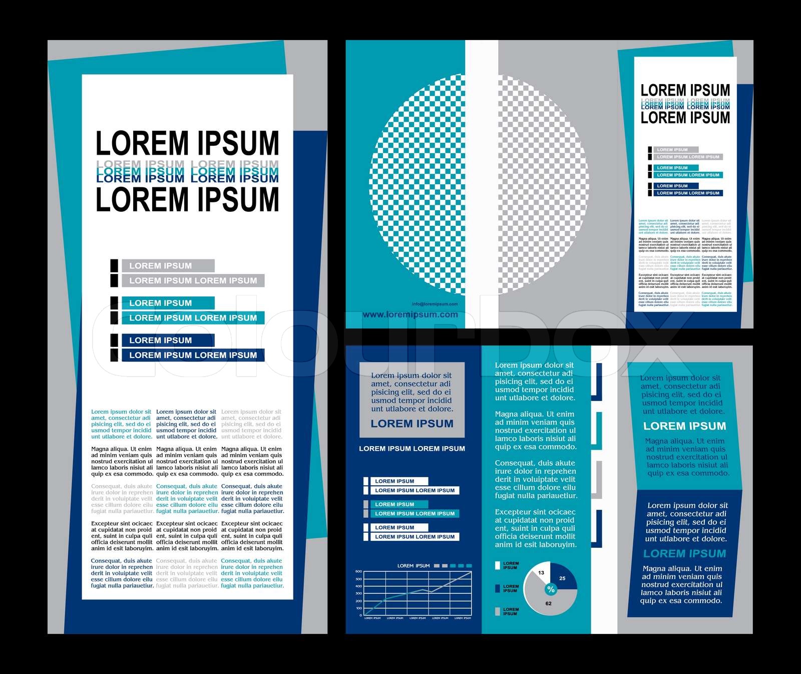 Business Broschüre Layout, drei Falten, Flyer-Template-Design ...