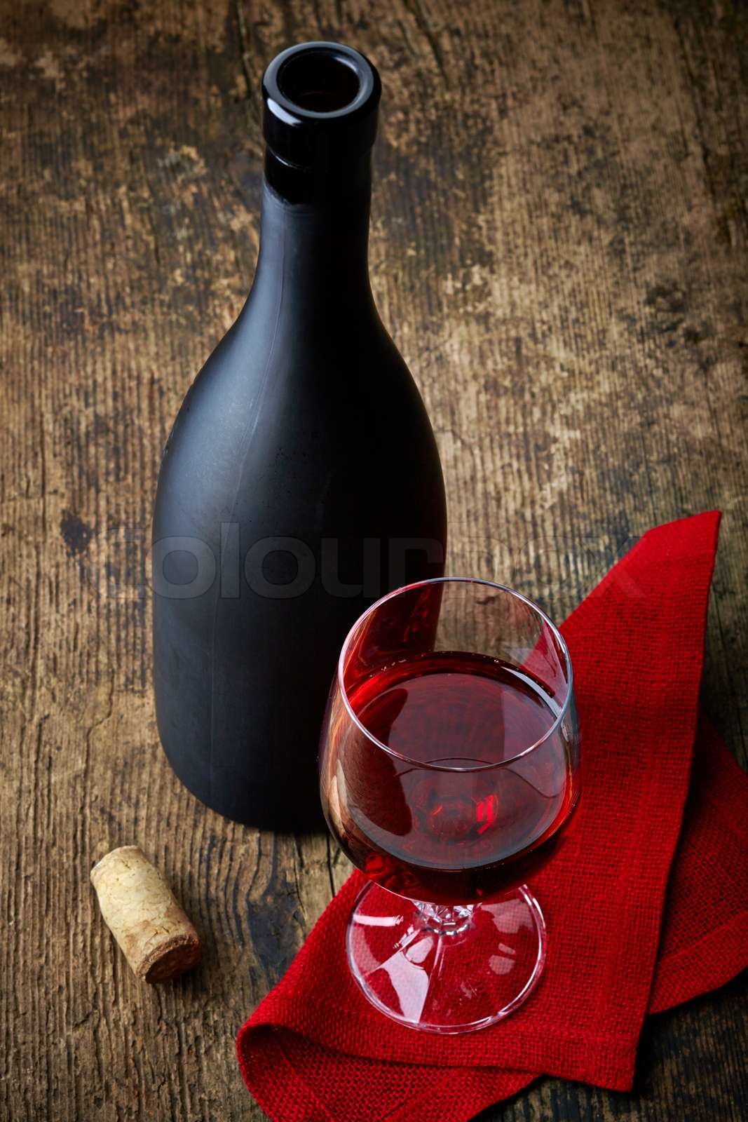 red wine and black bottle | Stock image | Colourbox