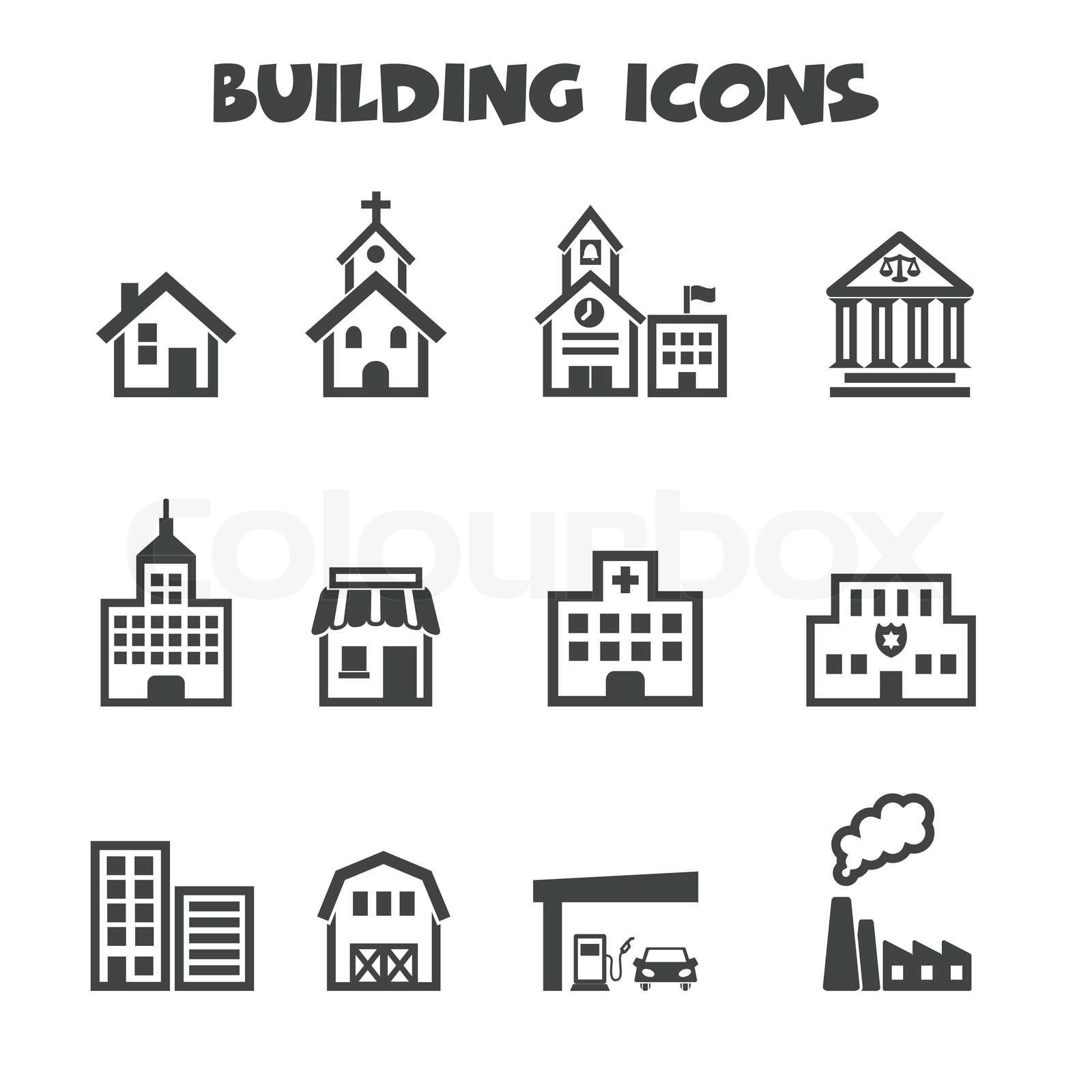 building icons | Stock vector | Colourbox