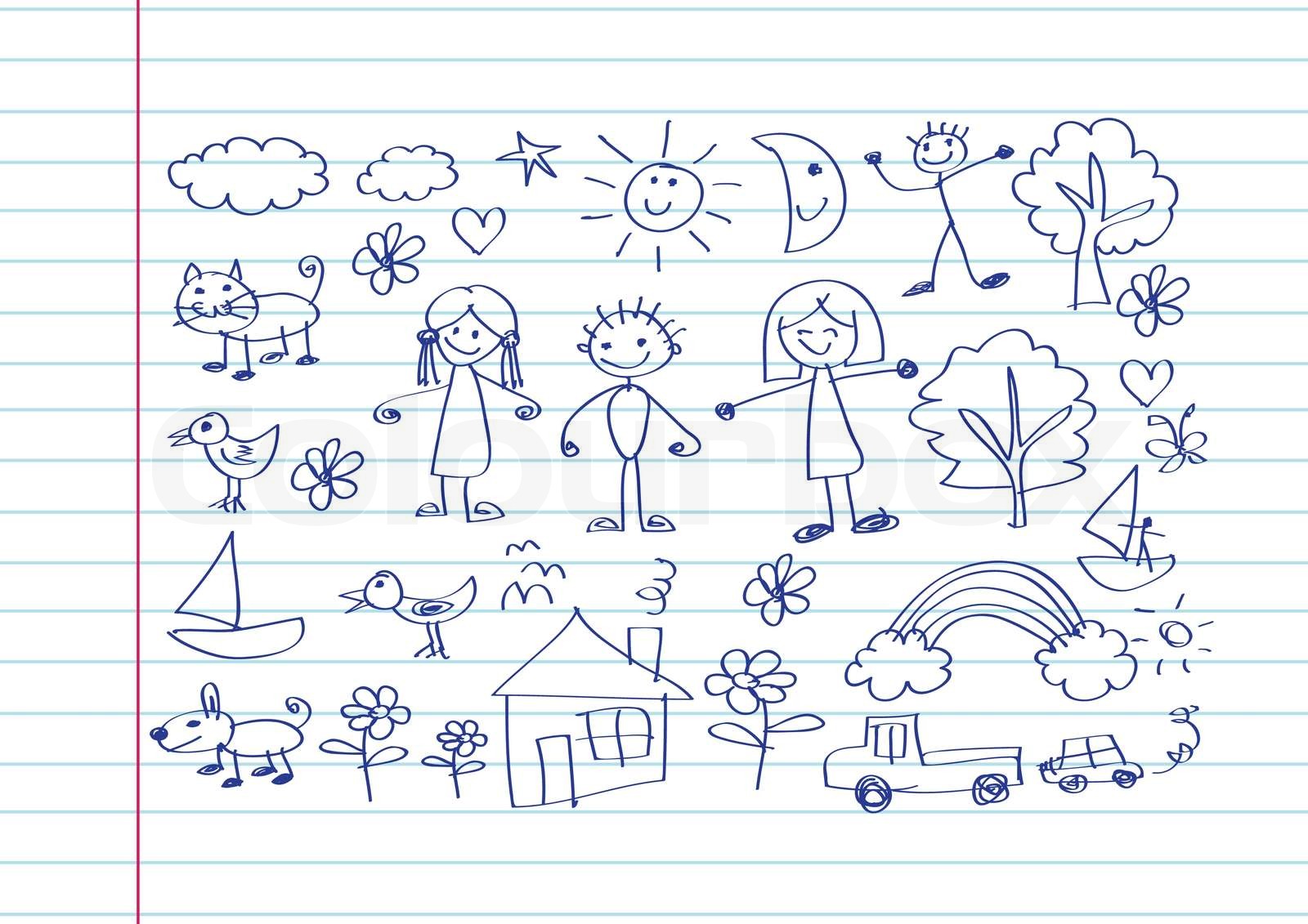 Children's drawings idea design | Stock vector | Colourbox