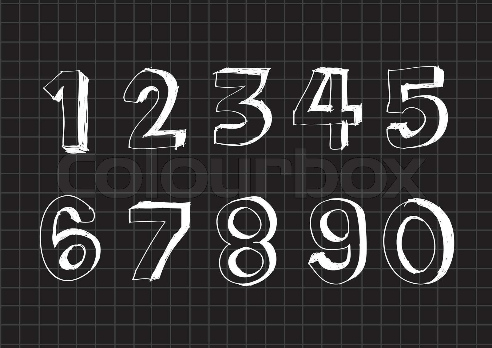 sketch numbers and mathematics symbols | Stock vector | Colourbox