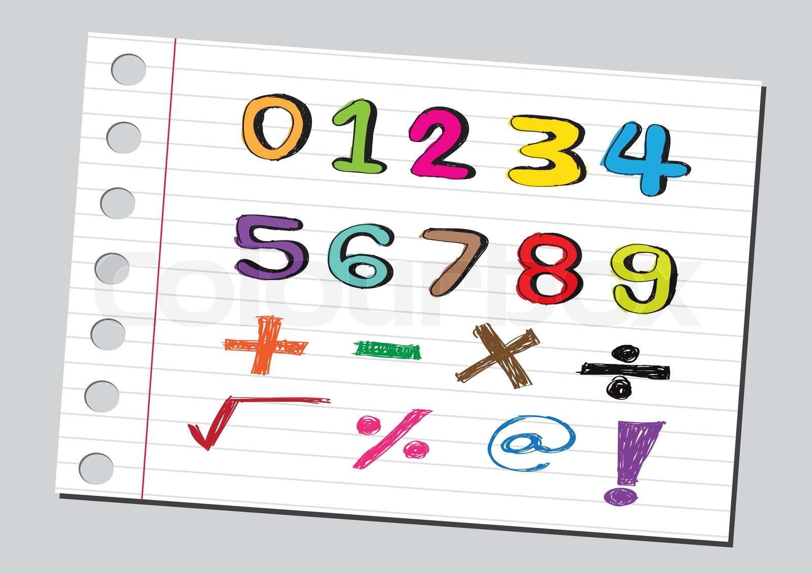 mathematik, rechnerisch, sieben | Stock-Vektor | Colourbox