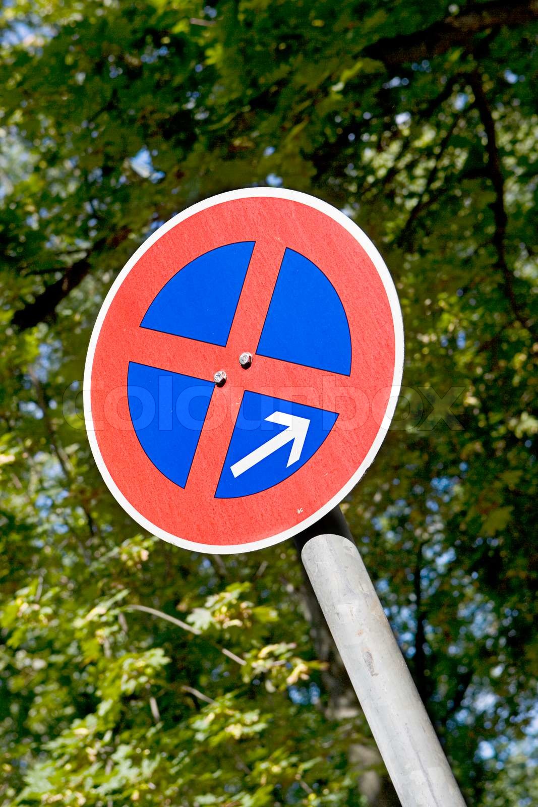 Stopping restriction sign in Germany | Stock image | Colourbox
