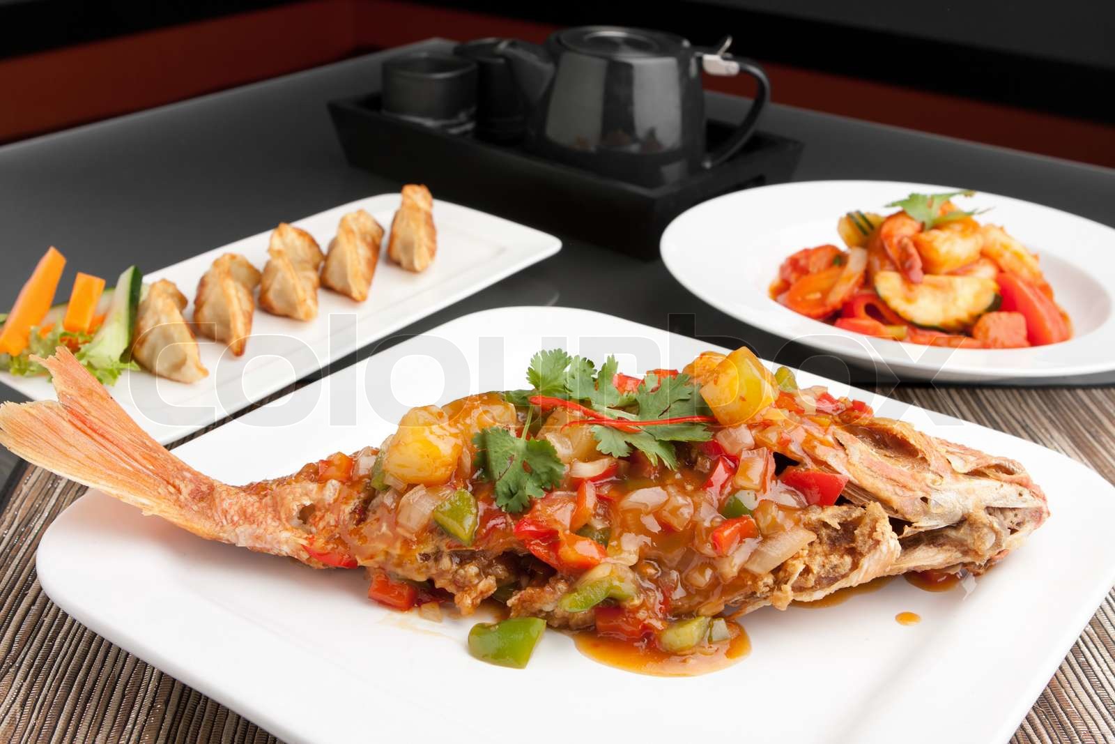 Thai Red Snapper with Tamarind Sauce | Stock image | Colourbox