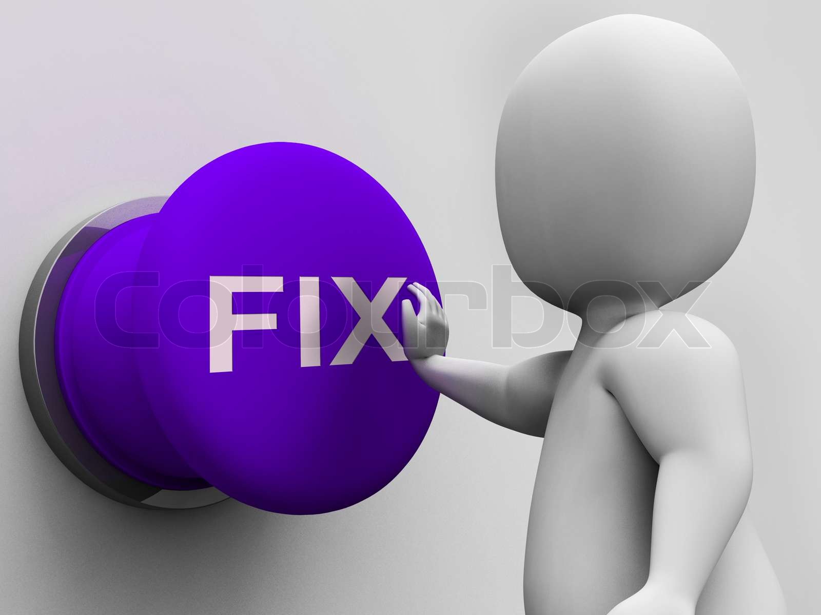 Fix Button Shows Repairing Faults And Maintenance | Stock image | Colourbox