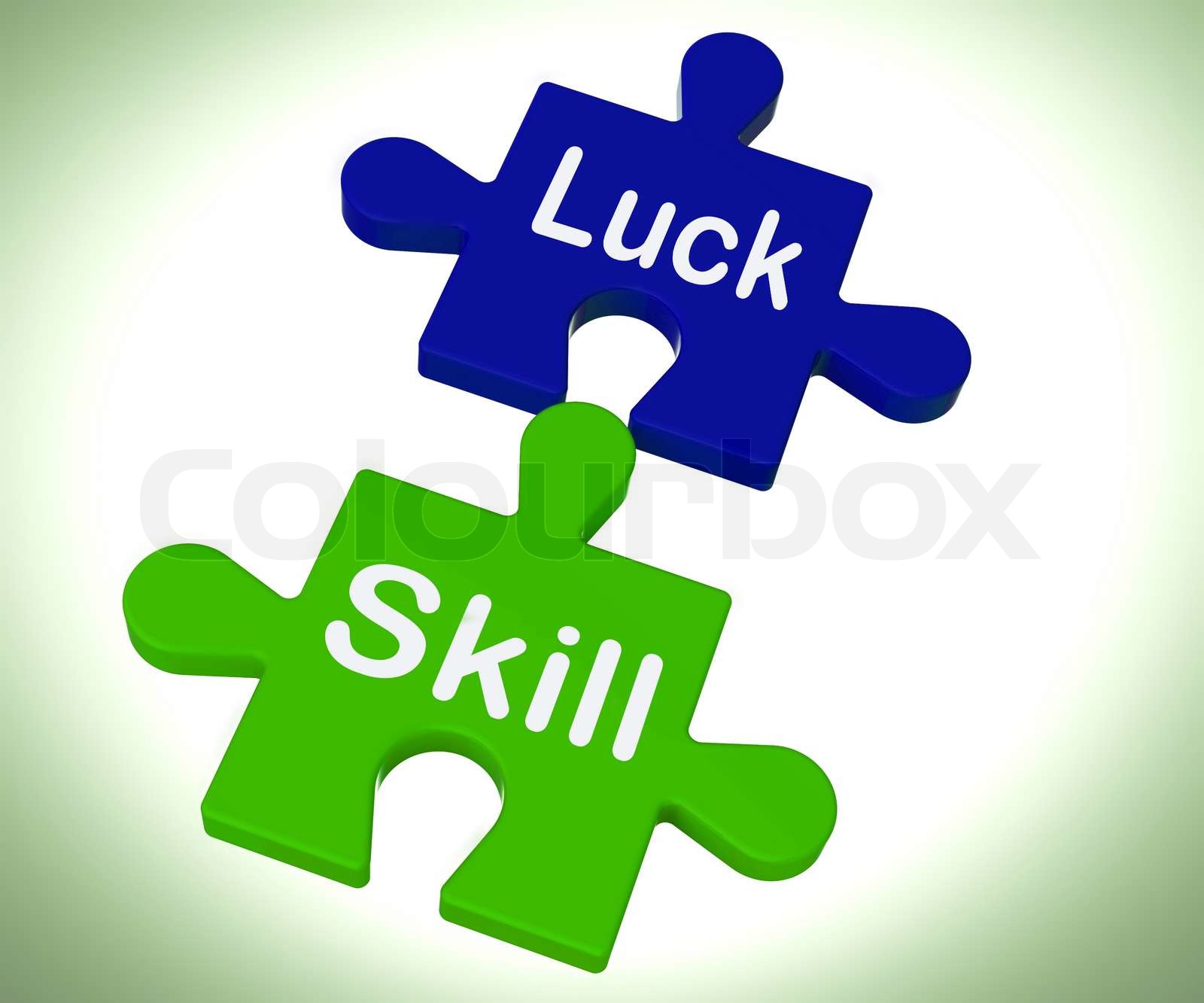 Luck Skill Puzzle Means Competent Or Fortunate | Stock image | Colourbox