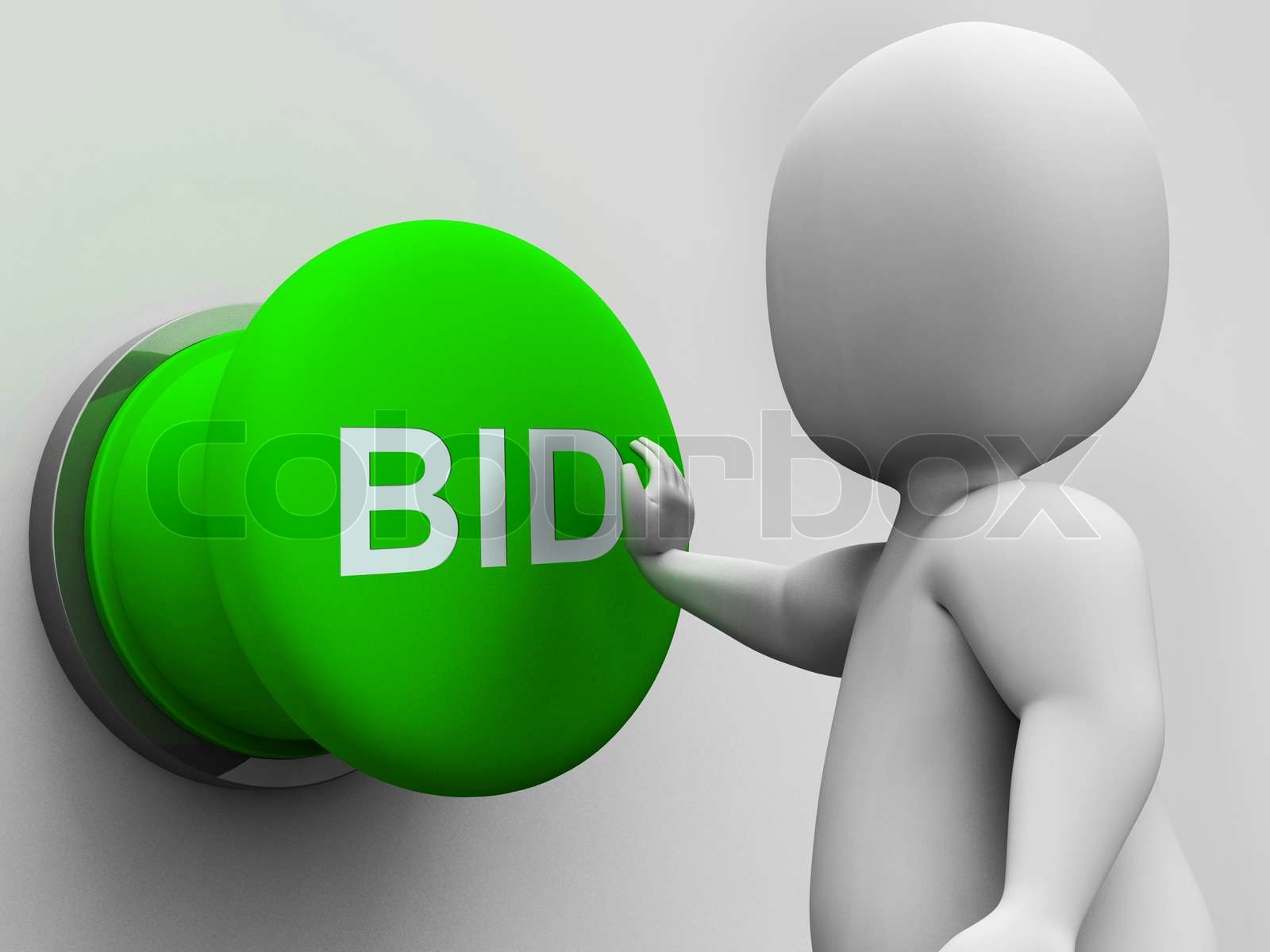 Bid Button Shows Auction Bidding And Reserve | Stock image | Colourbox