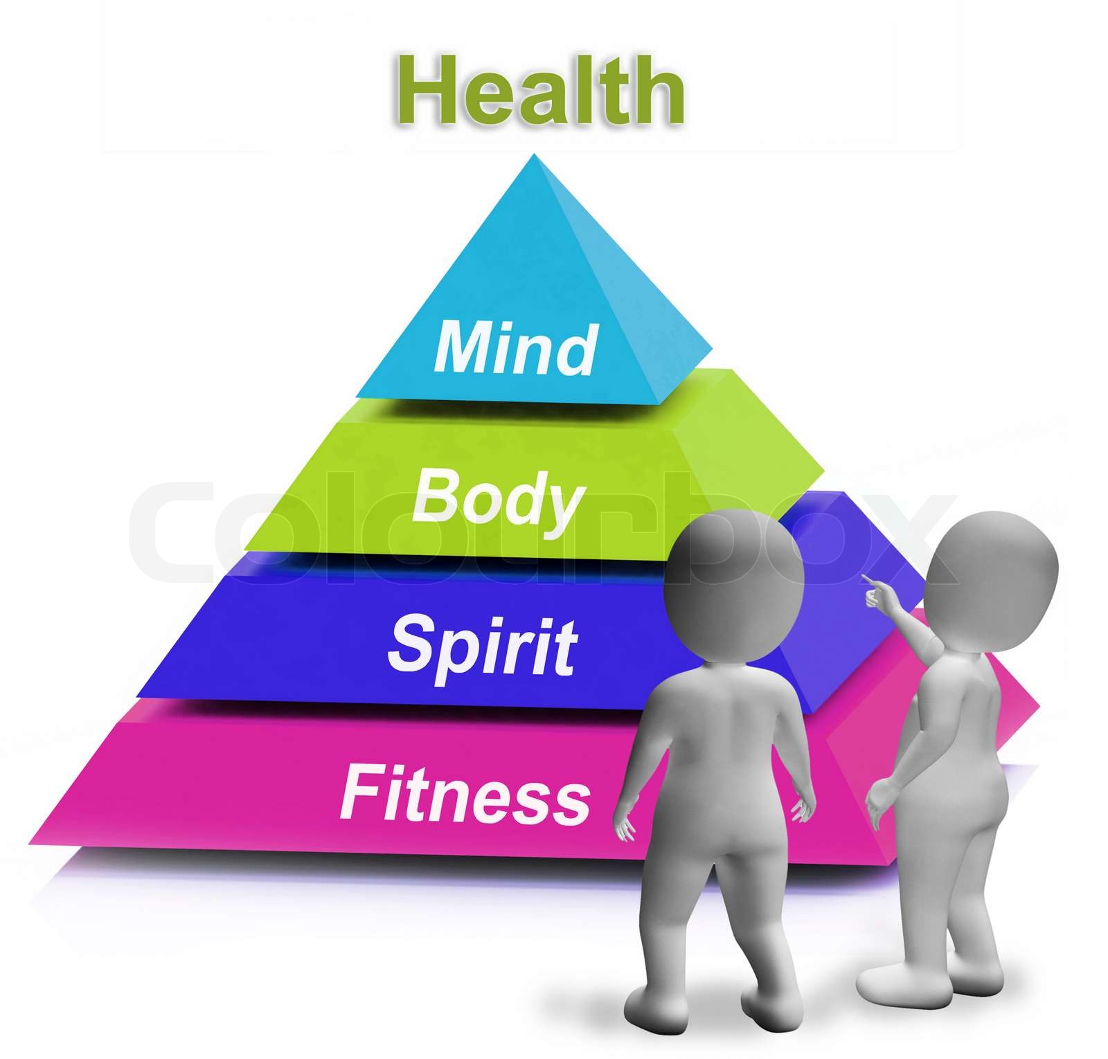 Health Pyramid Shows Fitness Strength And Wellbeing | Stock image ...