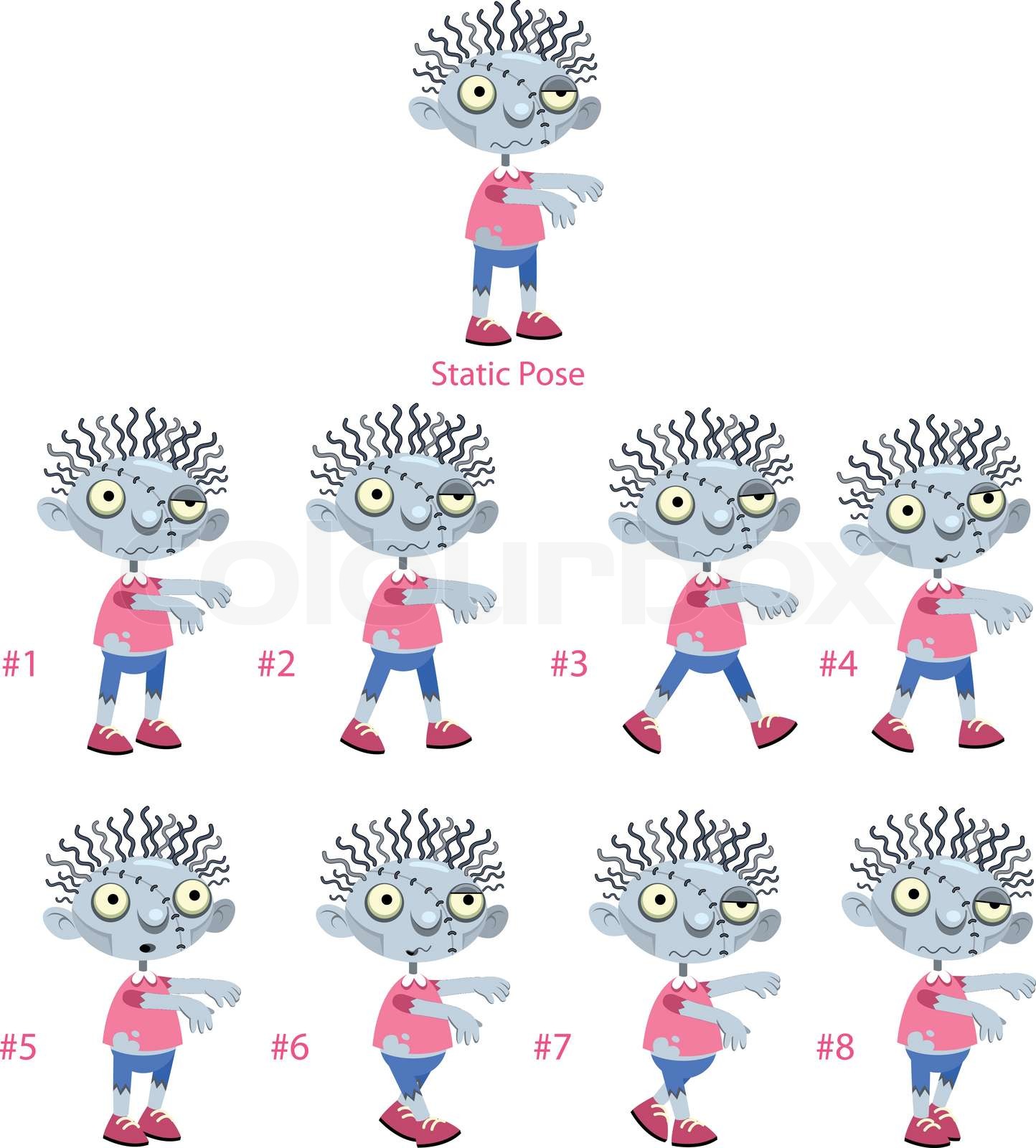 Animation of Zombie walking. | Stock vector | Colourbox