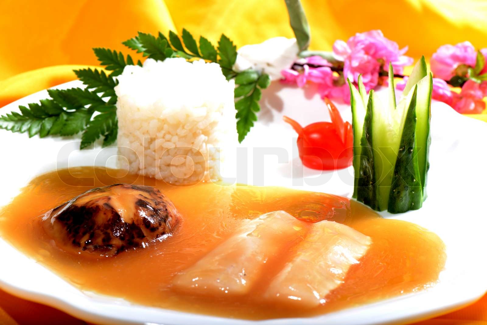 Chinese Food: Fish fillet with Rice | Stock image | Colourbox