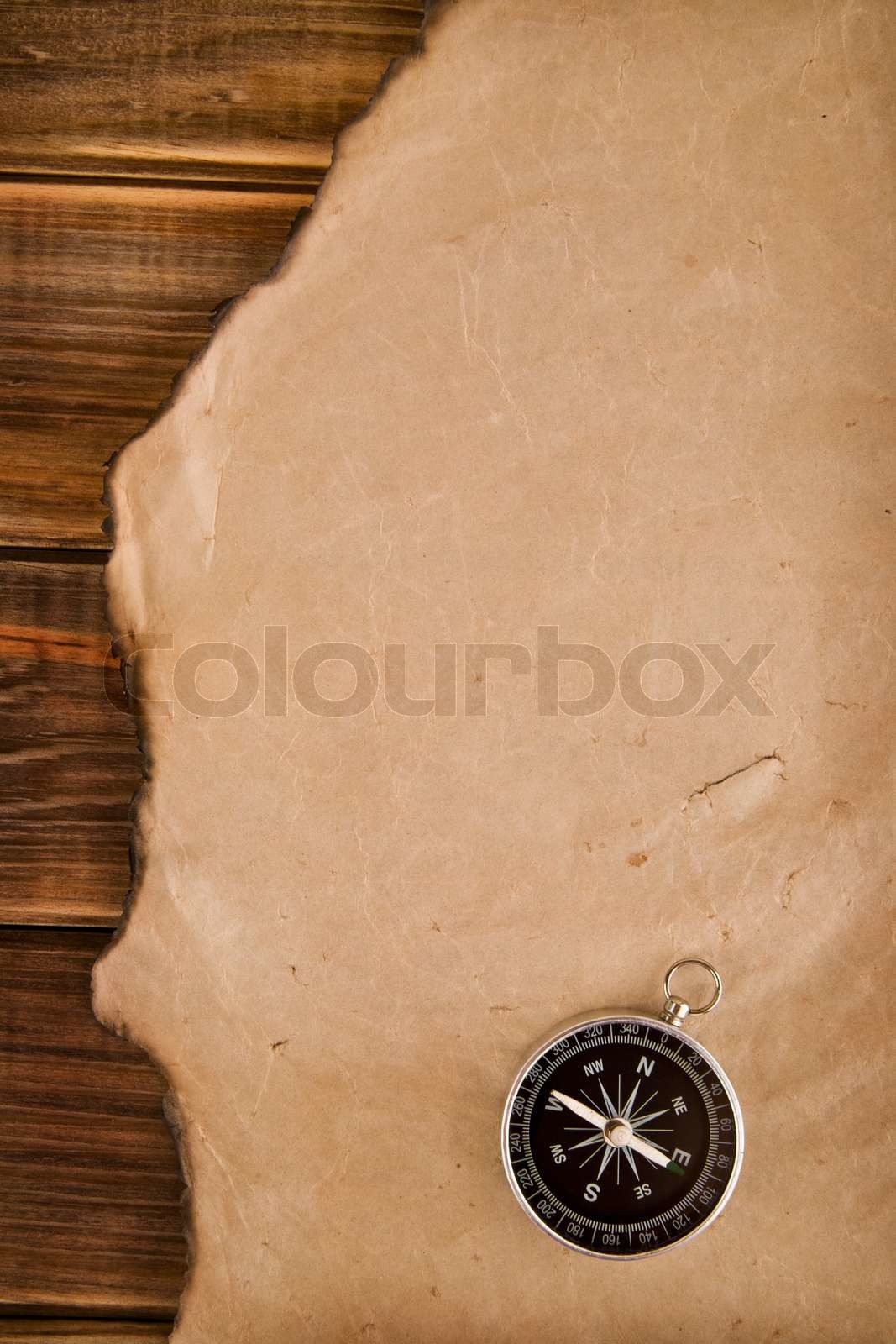 old paper and compass | Stock image | Colourbox