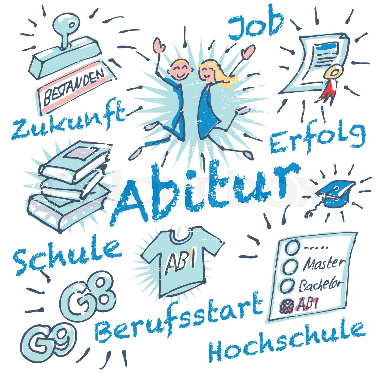 Strichmännchen und Abitur | Stock-Vektor | Colourbox