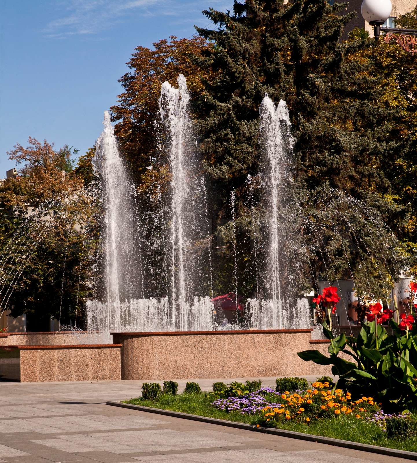 a fountain is in a park | Stock image | Colourbox