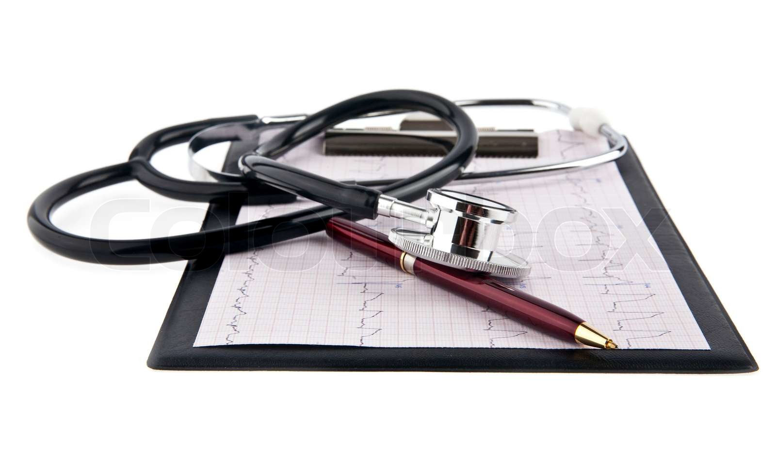 blank medical clipboard with stethoscope | Stock image | Colourbox