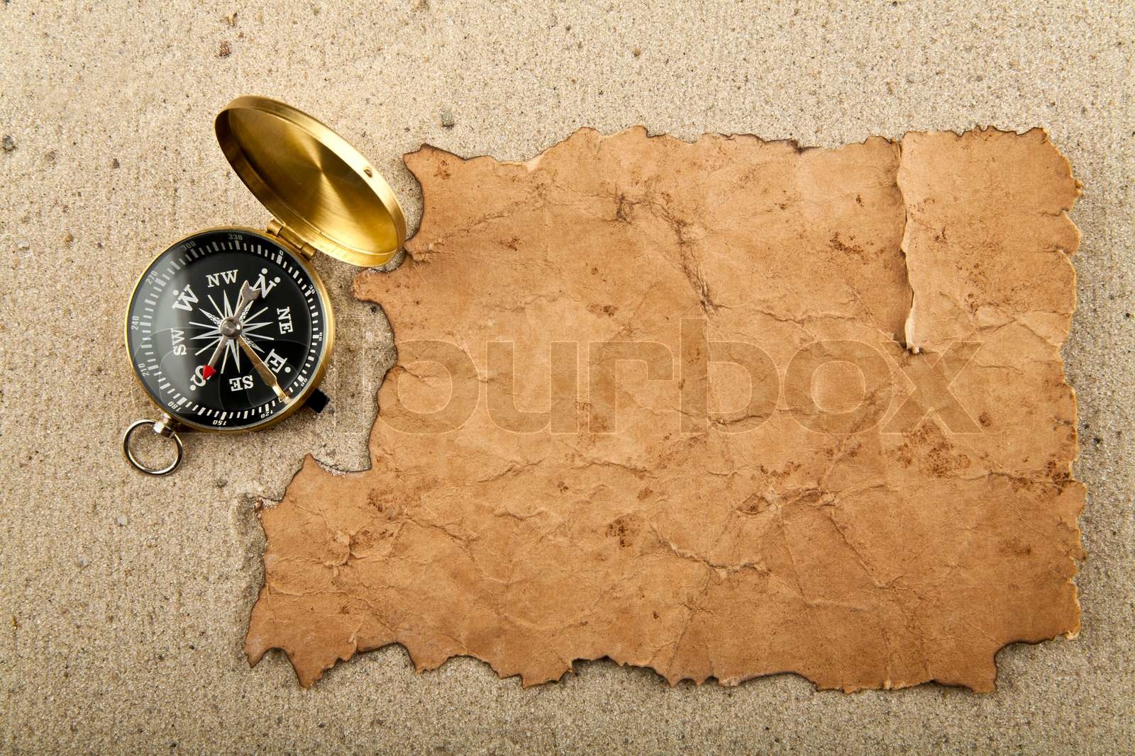 compass and the old paper | Stock image | Colourbox