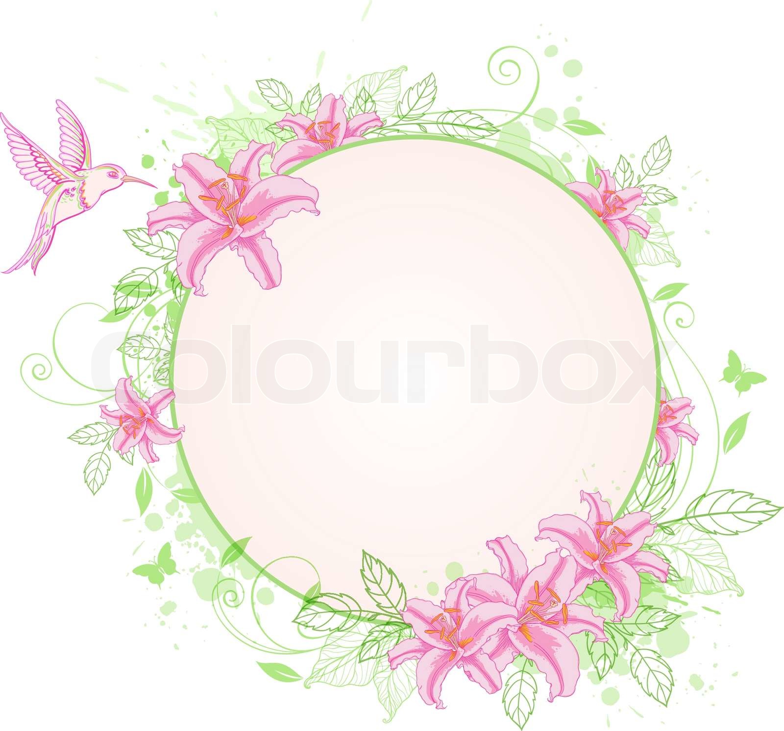 Tropical banner with lily flowers | Stock vector | Colourbox