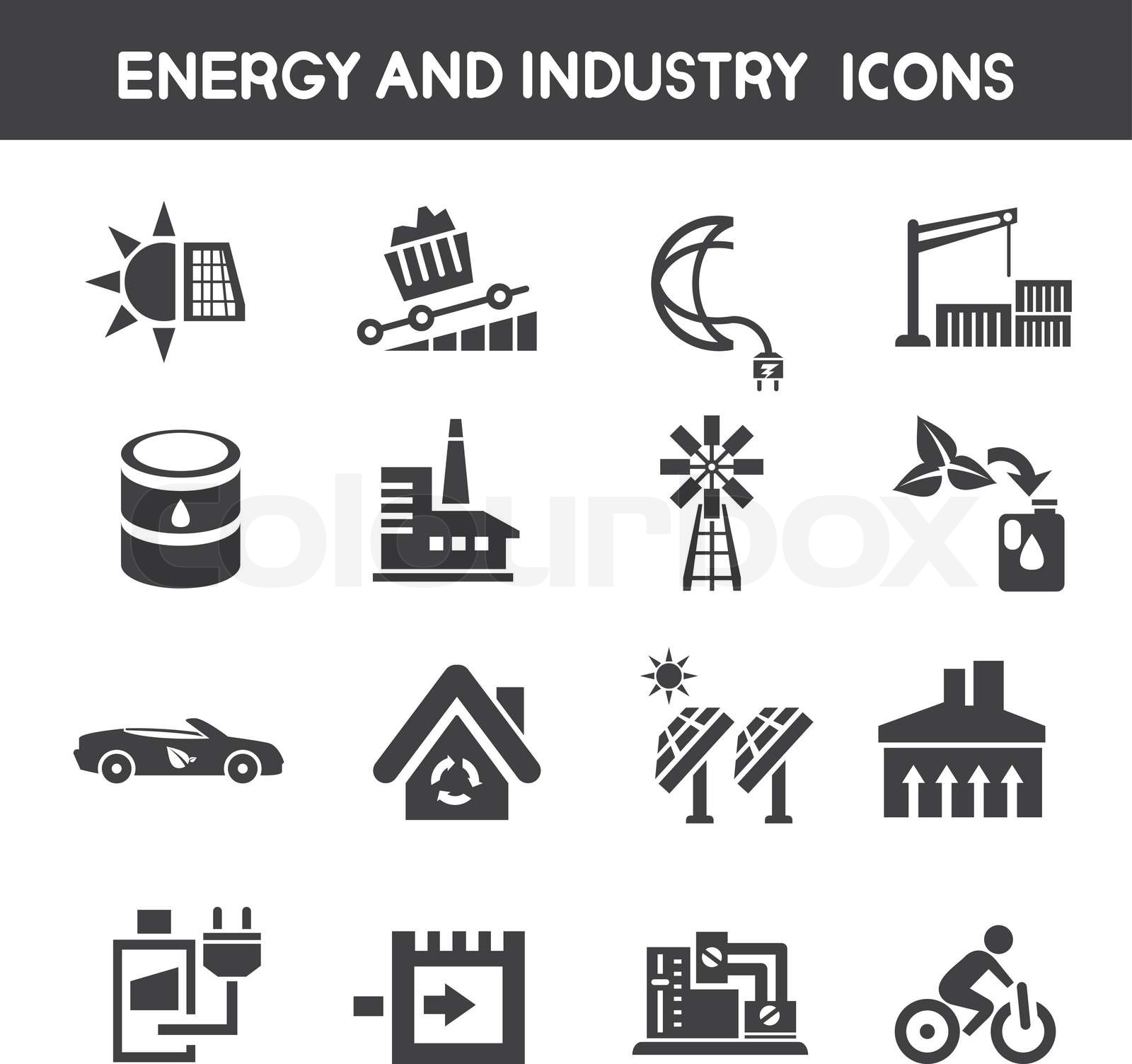 energy and industrial icons | Stock vector | Colourbox