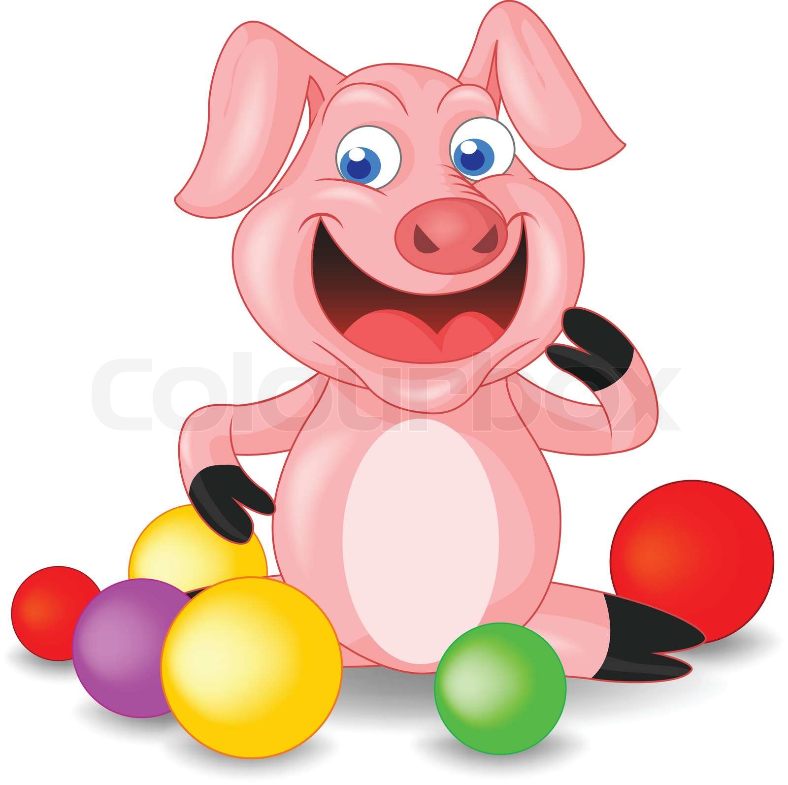 Cute Piglet Cartoon | Stock vector | Colourbox