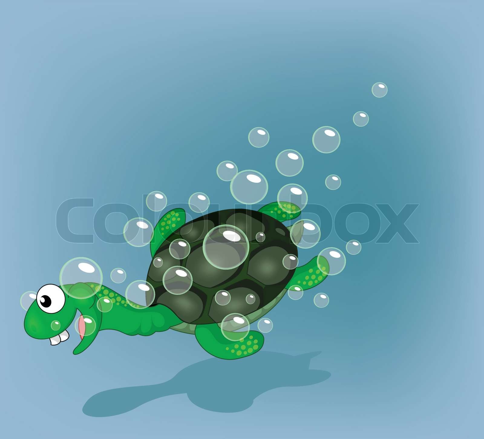 Turtle and Bubble Vector | Stock vector | Colourbox
