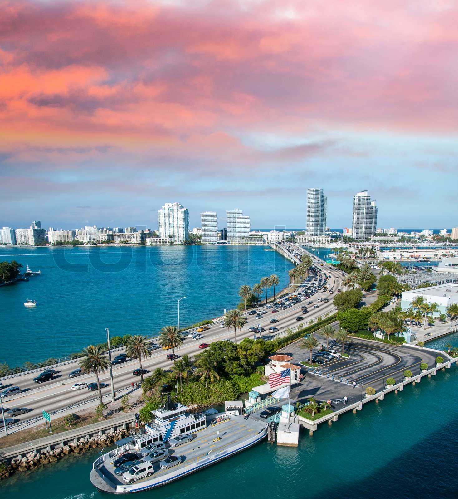Beautiful cityscape of Miami along the sea | Stock image | Colourbox