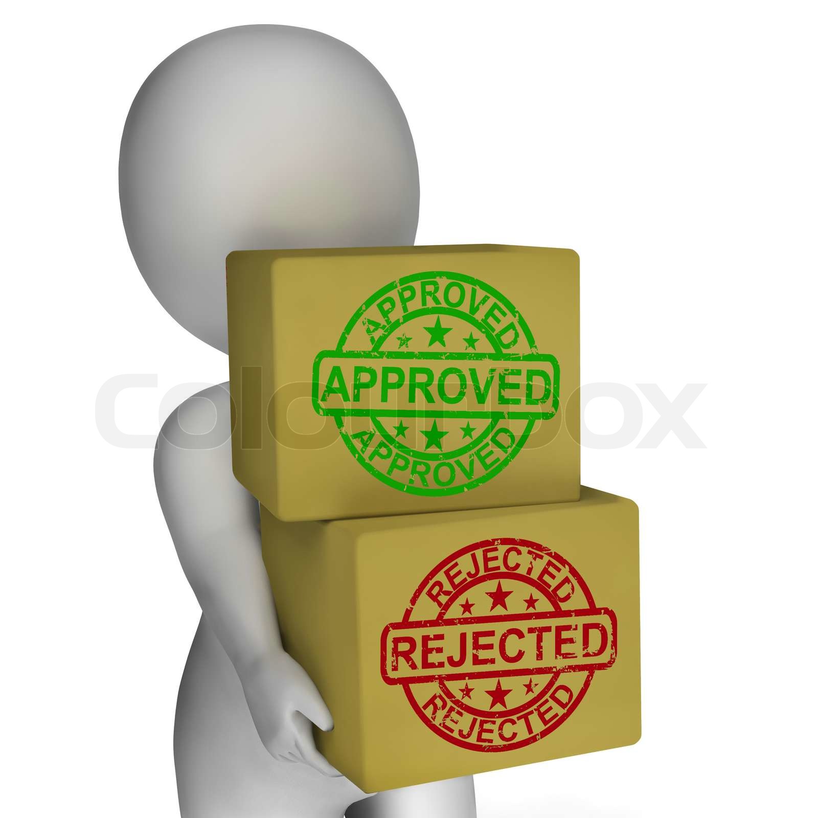 Approved Rejected Boxes Mean Product Tests Or Checking Quality | Stock ...