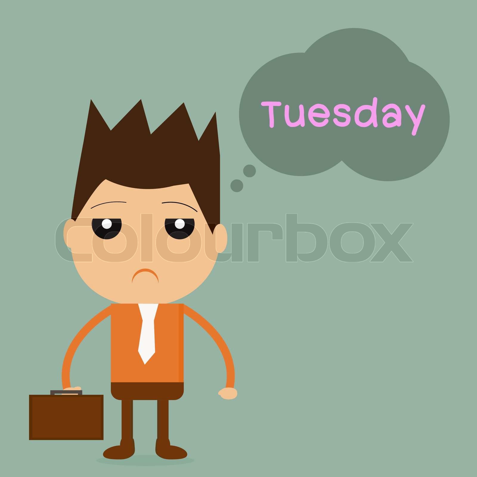 Business man boring Tuesday | Stock vector | Colourbox