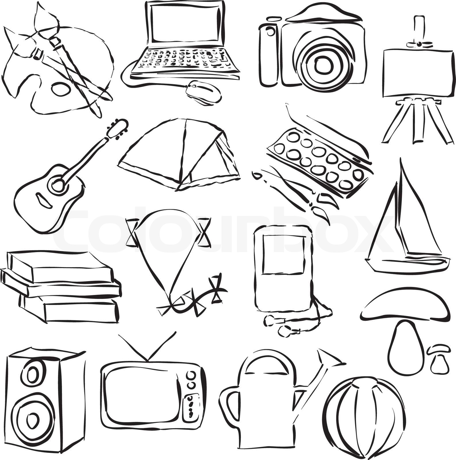 hobby doodle images | Stock vector | Colourbox