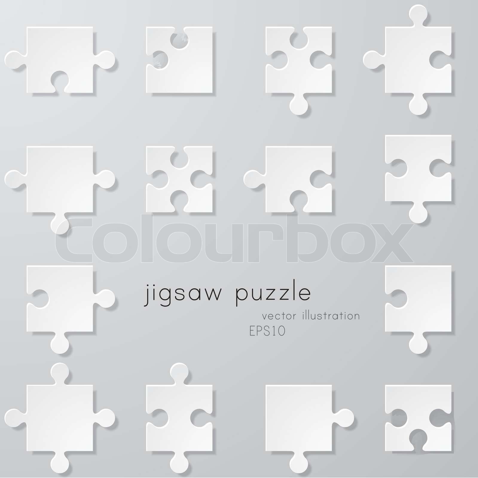 collection of 14 type jigsaw. | Stock vector | Colourbox